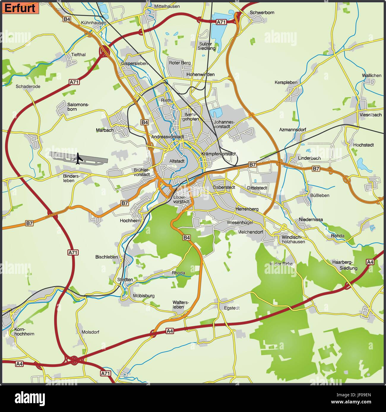 map of erfurt map Stock Vector Image & Art - Alamy