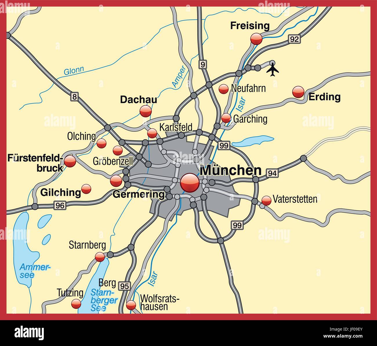 munich, border, card, synopsis, borders, atlas, map of the world, map ...