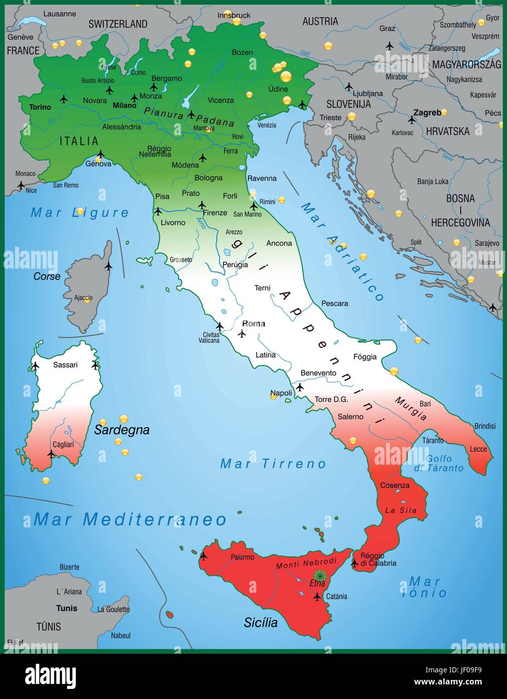 map of italy as an overview map Stock Vector Image & Art - Alamy