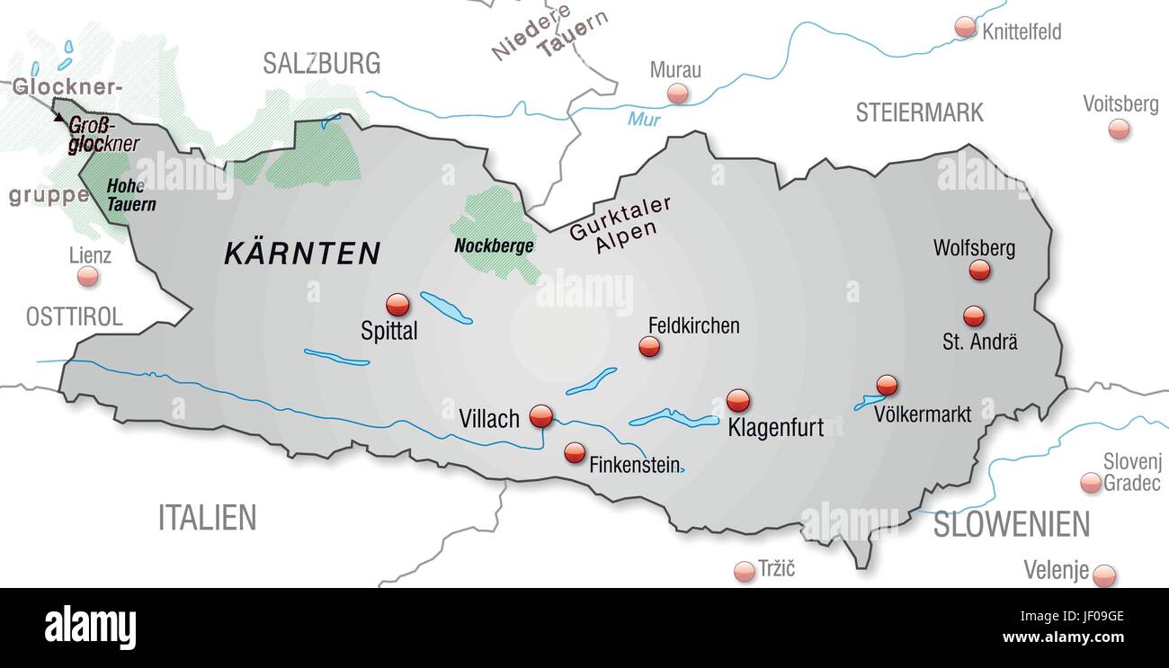 Carinthia map vector hi-res stock photography and images - Alamy