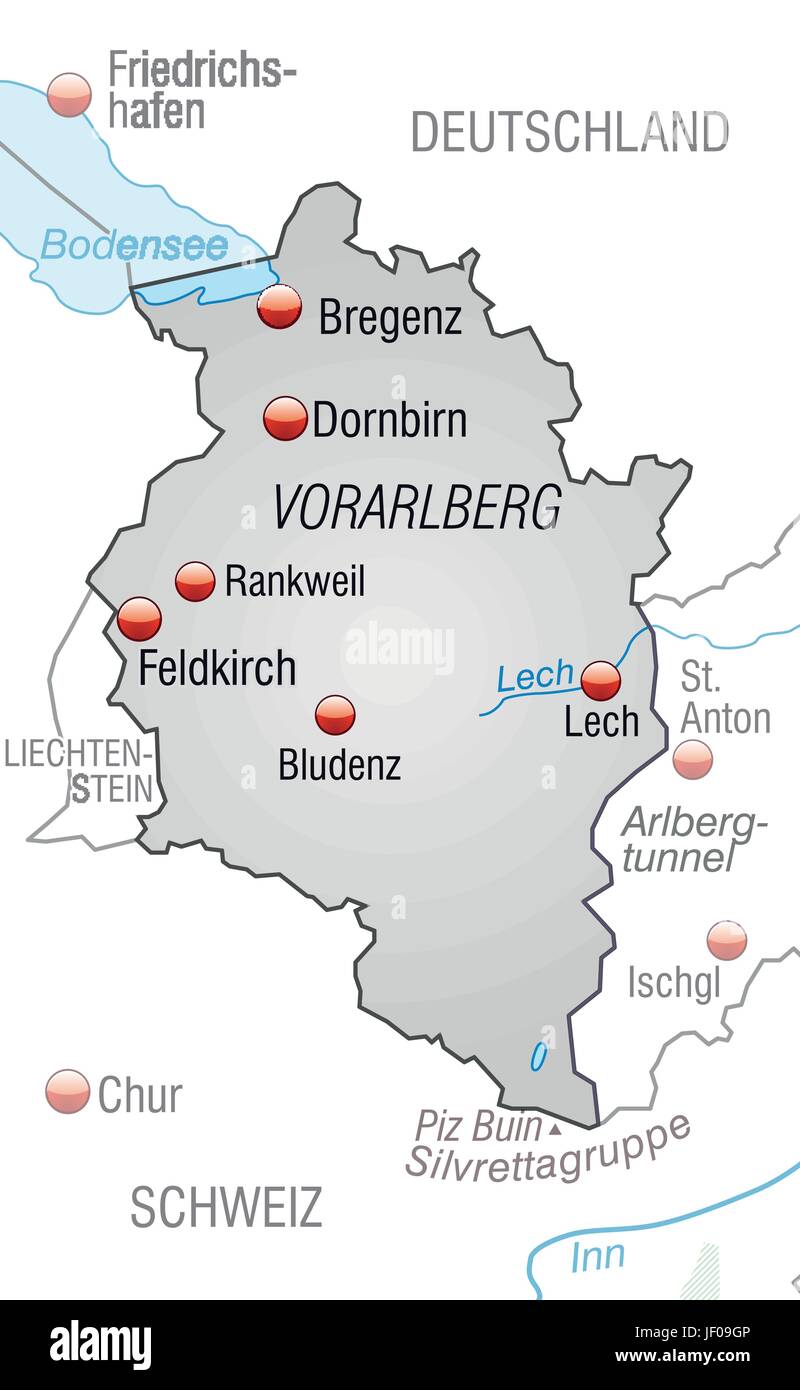 Vorarlberg map hi-res stock photography and images - Alamy