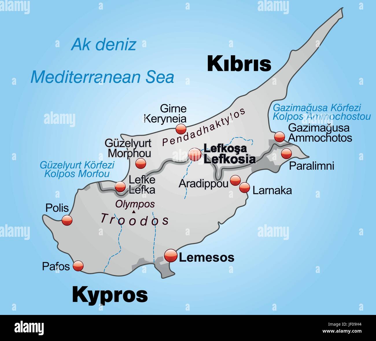 map of cyprus as a map in gray Stock Vector Image & Art - Alamy