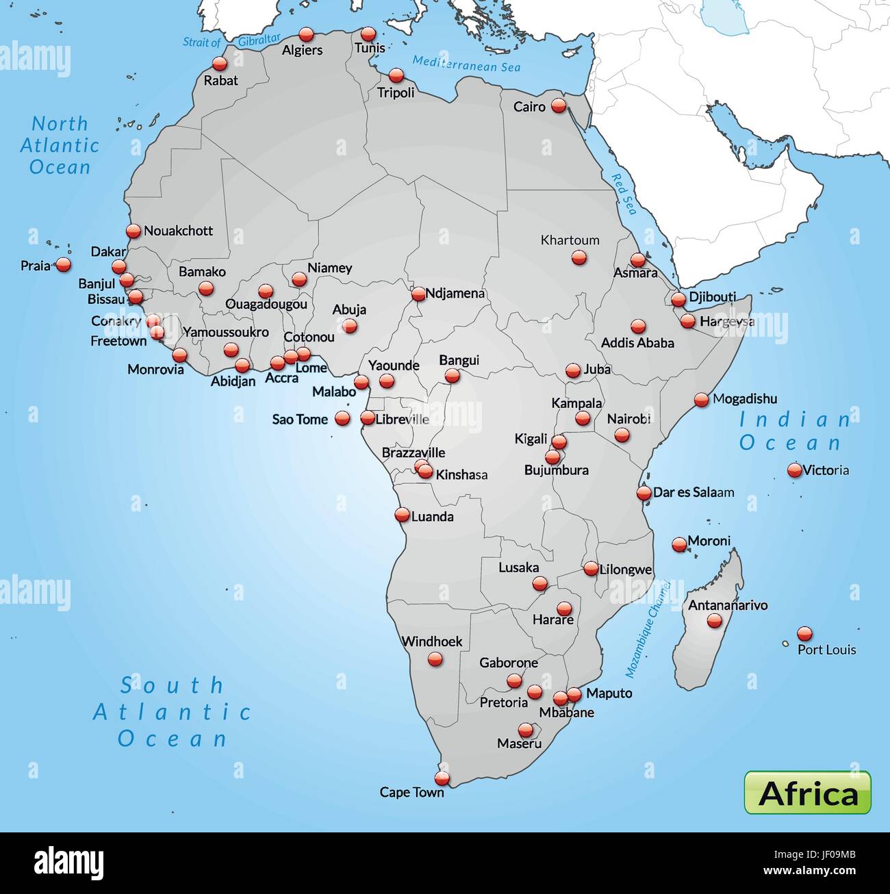 map of africa as an overview map in gray Stock Vector Image & Art - Alamy
