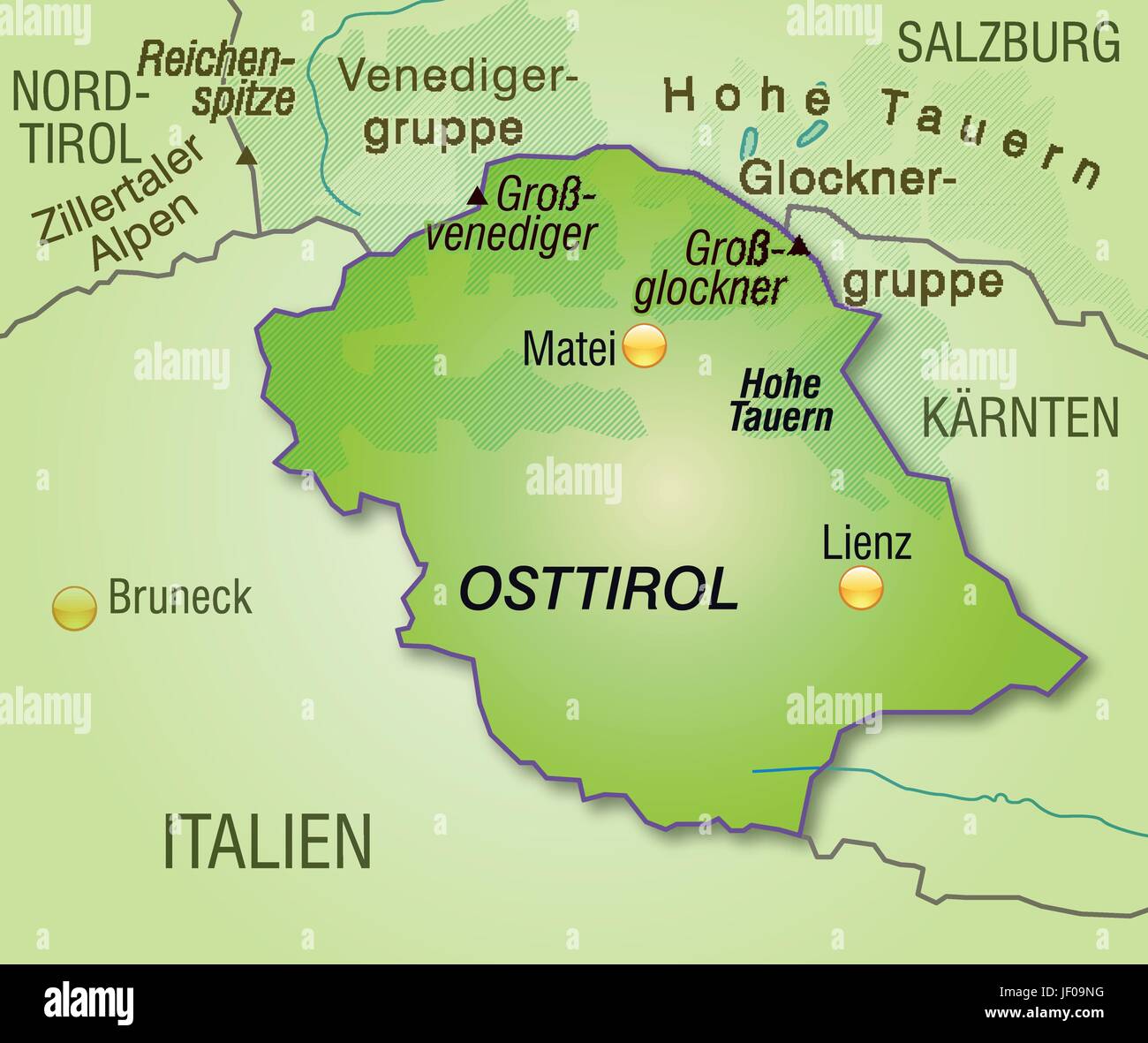 map of osttirol as an overview map in green Stock Vector Image & Art ...
