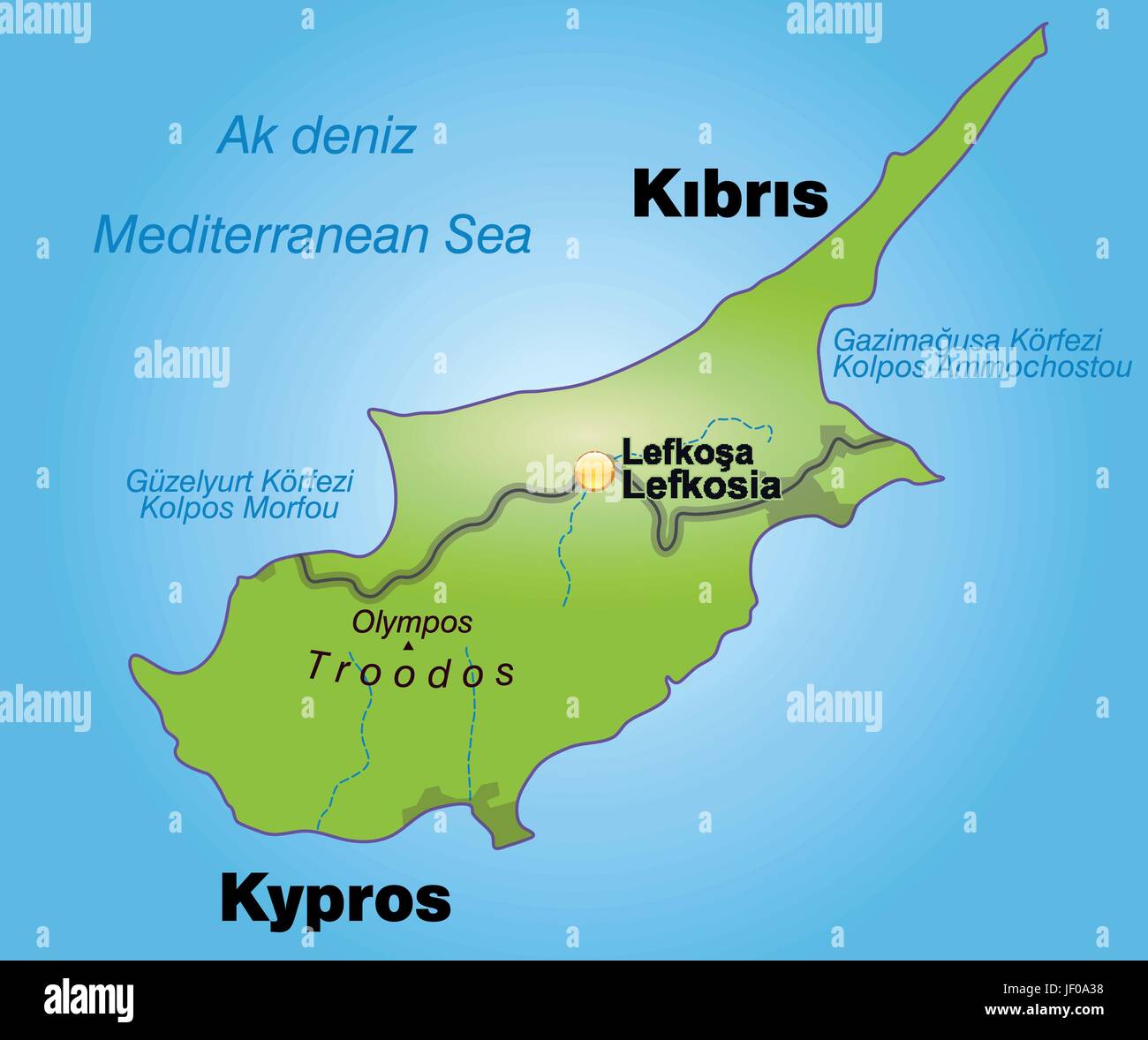 map of cyprus as an overview map in green Stock Vector Image & Art - Alamy