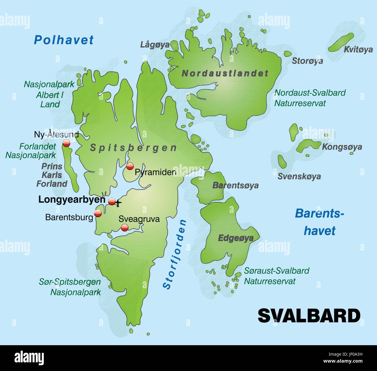 Svalbard map hi-res stock photography and images - Alamy