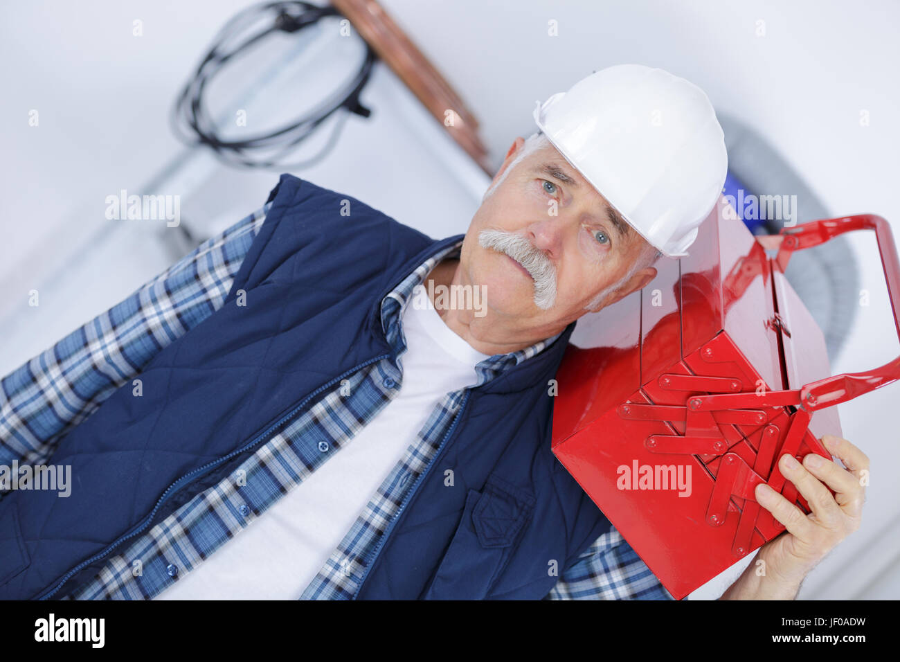 Man Carrying Tool Box On High Resolution Stock Photography and Images ...