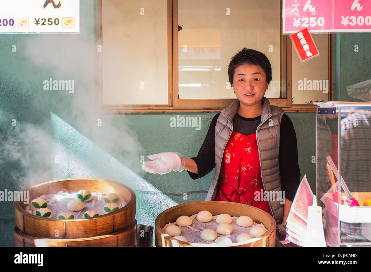 Japanese shopkeeper in Nagasaki Chinatown,Japan Stock Photo - Alamy