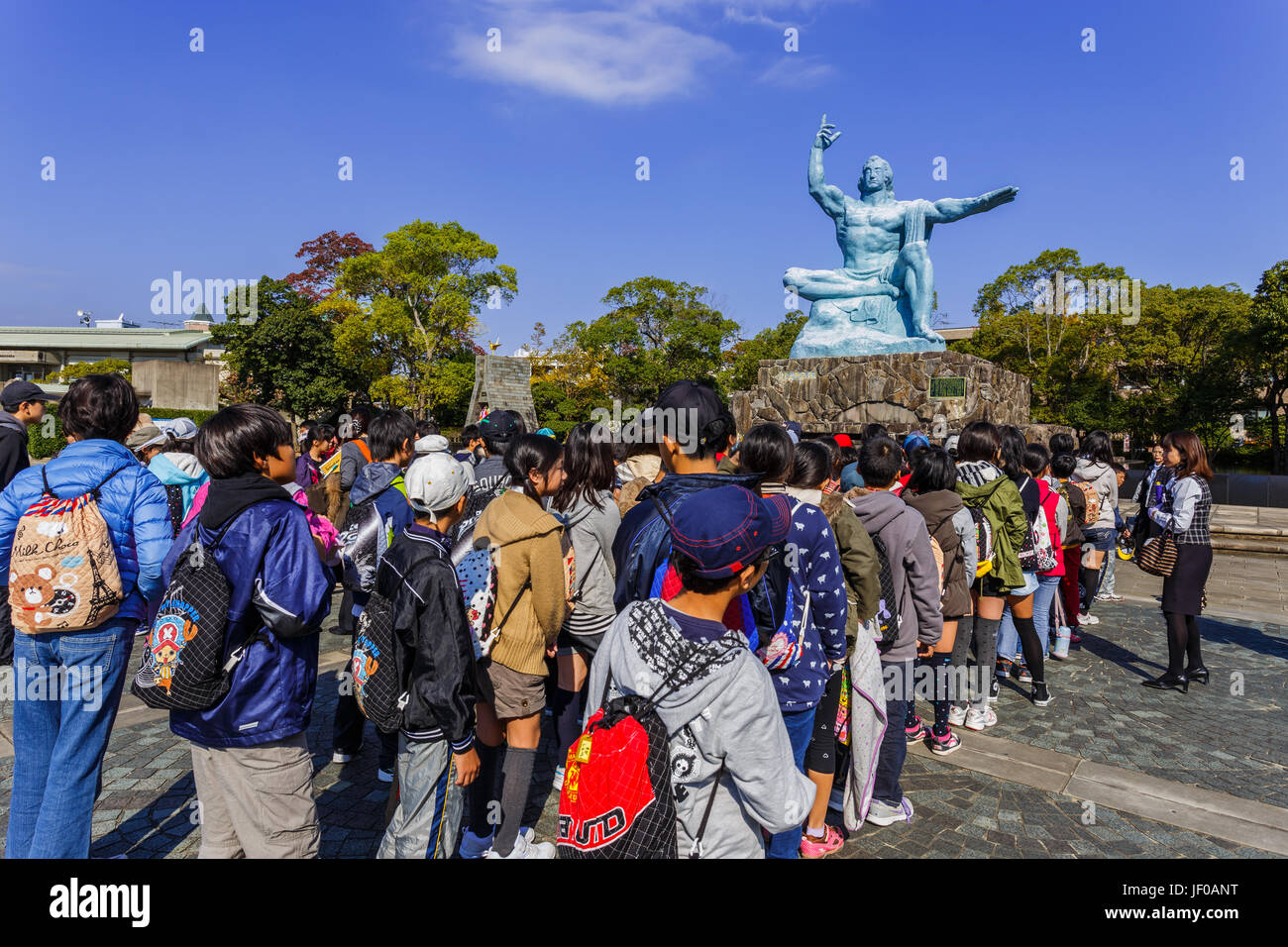 Nagasaki Peace Statue at Nagasaki Peace Park in Nagasaki, Japan Stock ...