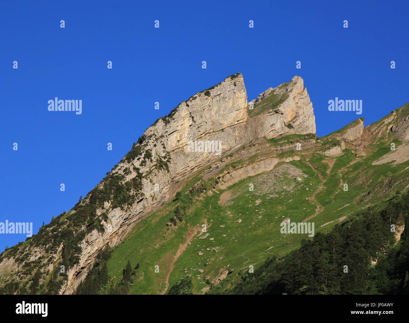 Layered rock in the Alpstein Range Stock Photo - Alamy