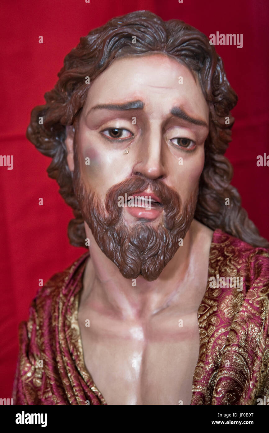 Exhibitor's religious figures Catholic Holy week in Jaen province Stock ...