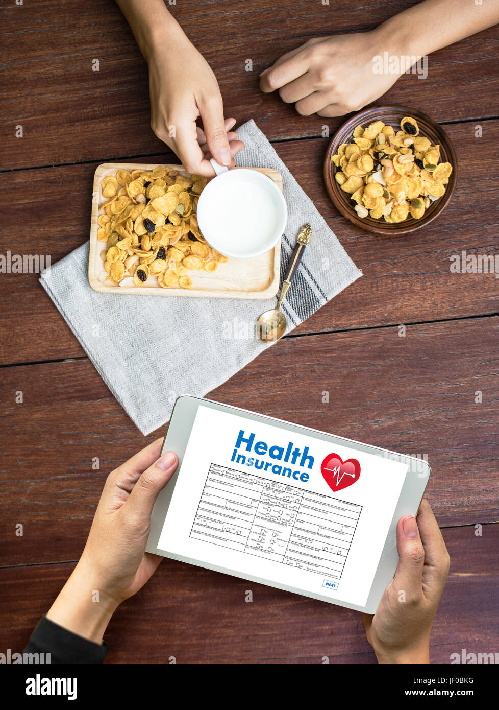 HEALTH INSURANCE Digital Application Concept health care Stock Photo ...