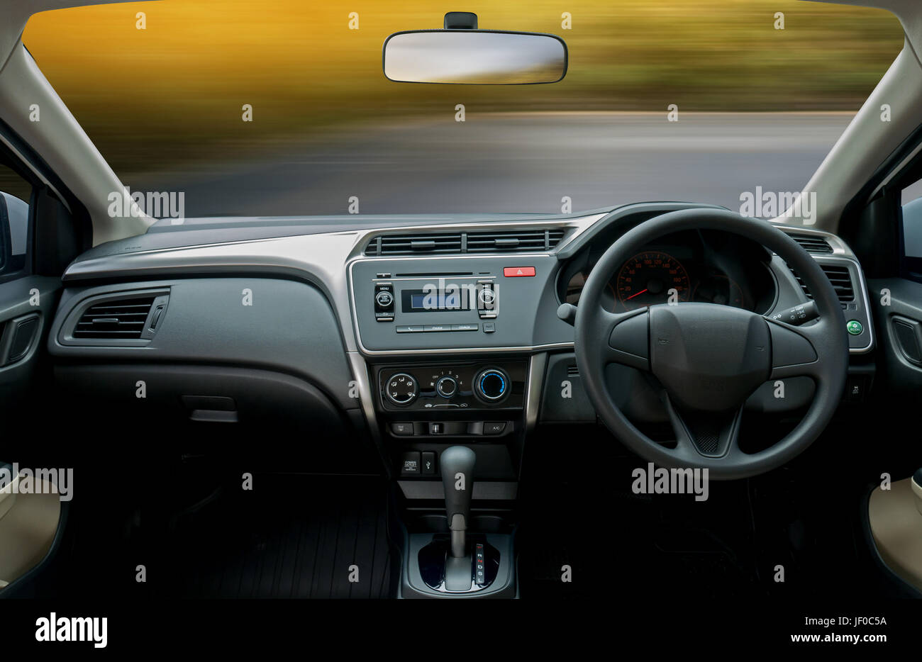 Travel in car. Element of design. the steering wheel inside of a car ...