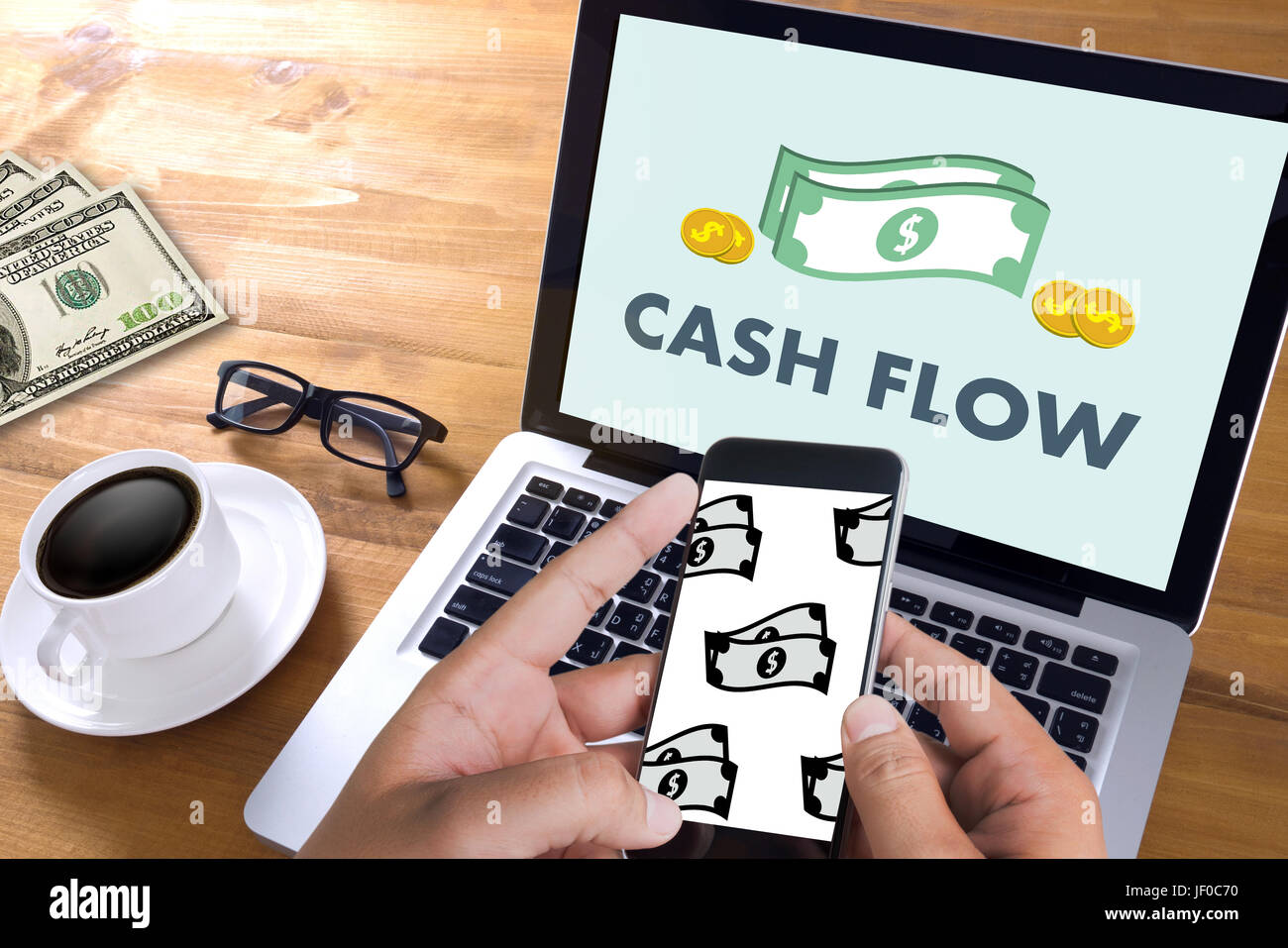 CASH FLOW money Investment and graph chart Investing Banking Stock ...