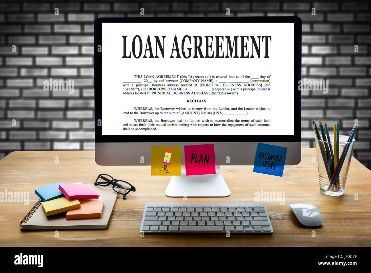 LOAN AGREEMENT Business Support document and agreement signing Stock ...