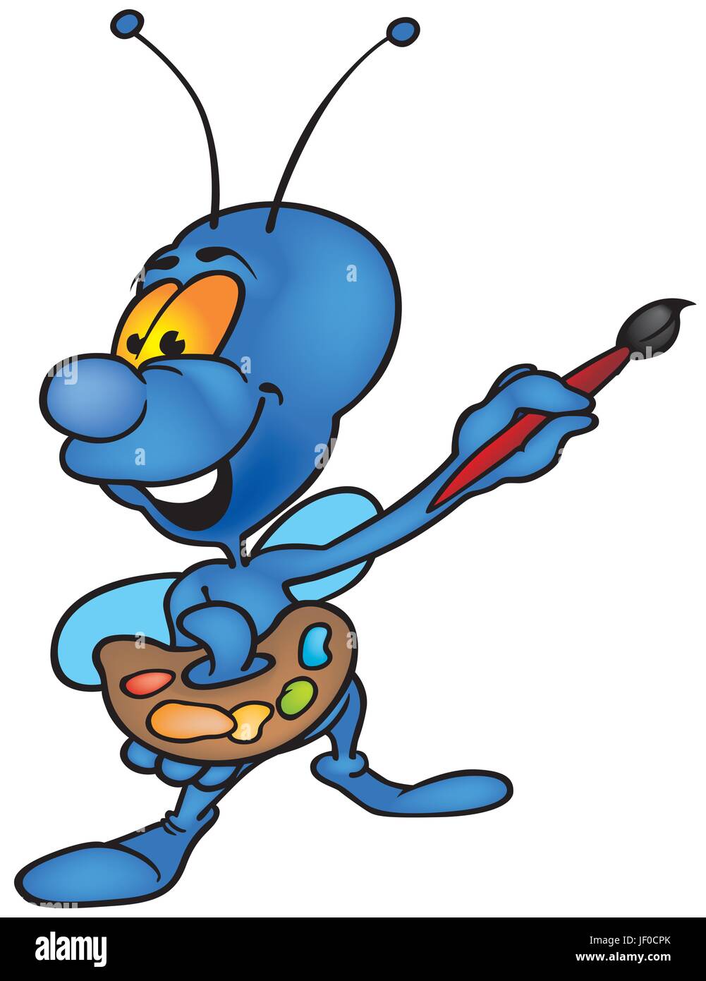insect, beetle, illustration, bug, cartoon, vector, blue, laugh, laughs ...