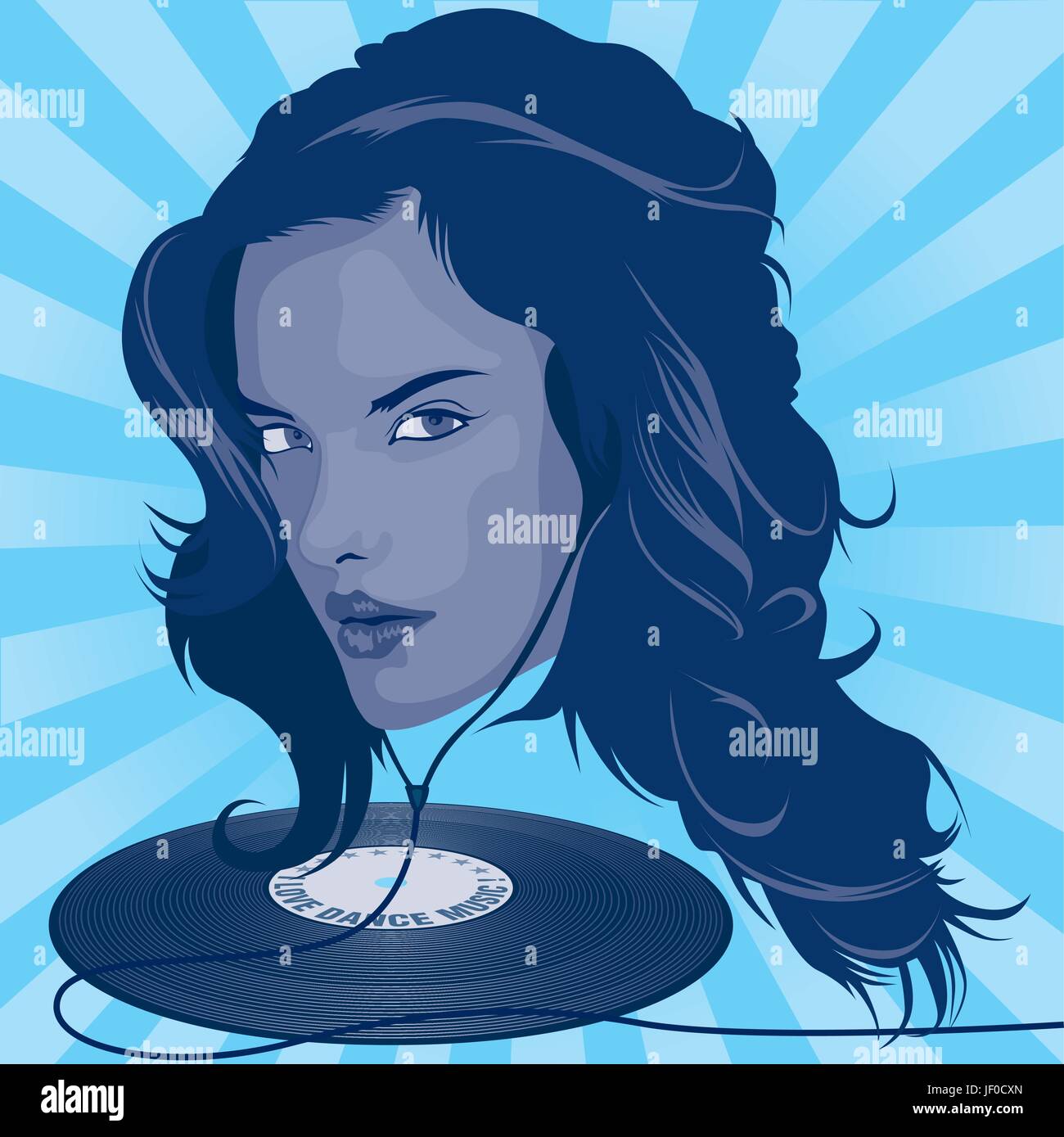 Female disc jockey Stock Vector Images - Alamy