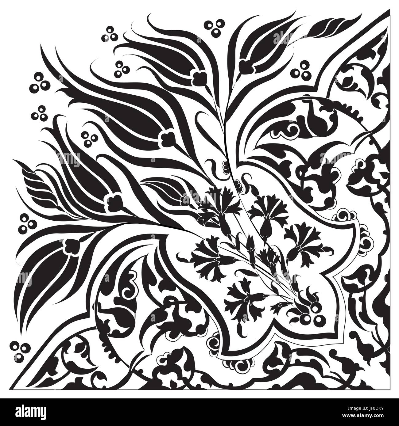 antique, traditional, pattern, anatolia, oriental, floral, design ...