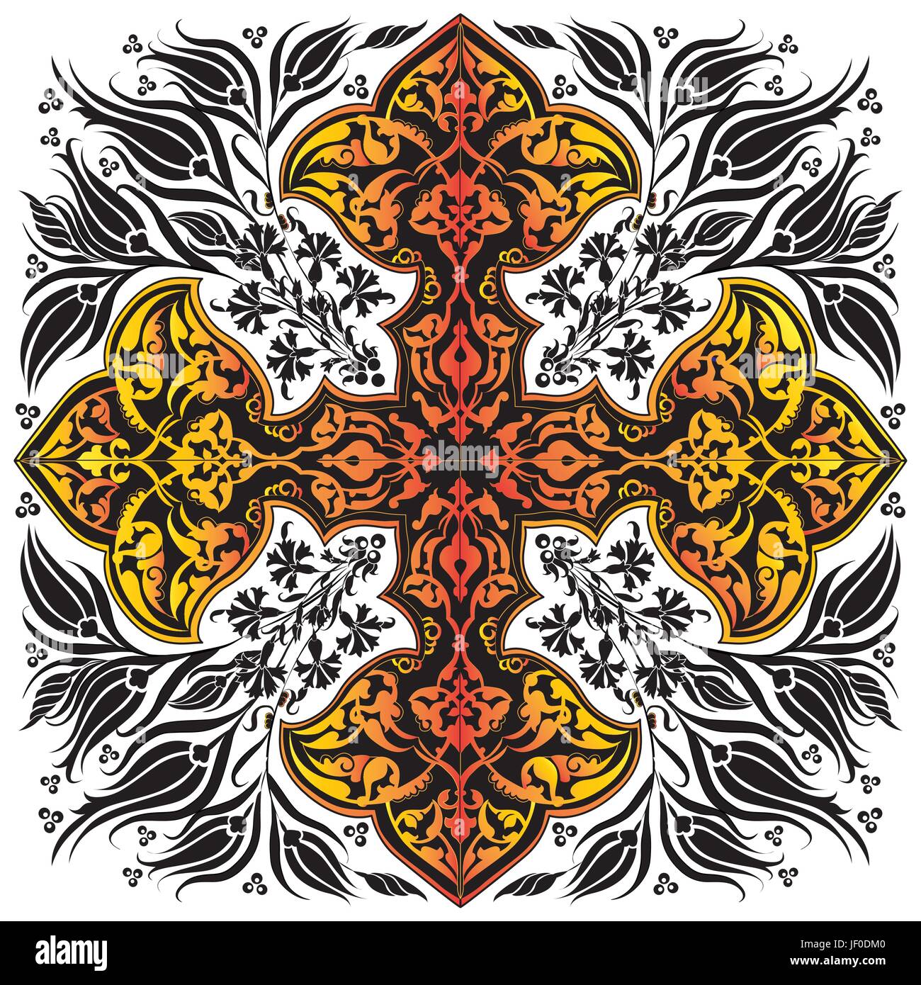antique, traditional, pattern, anatolia, oriental, floral, design ...