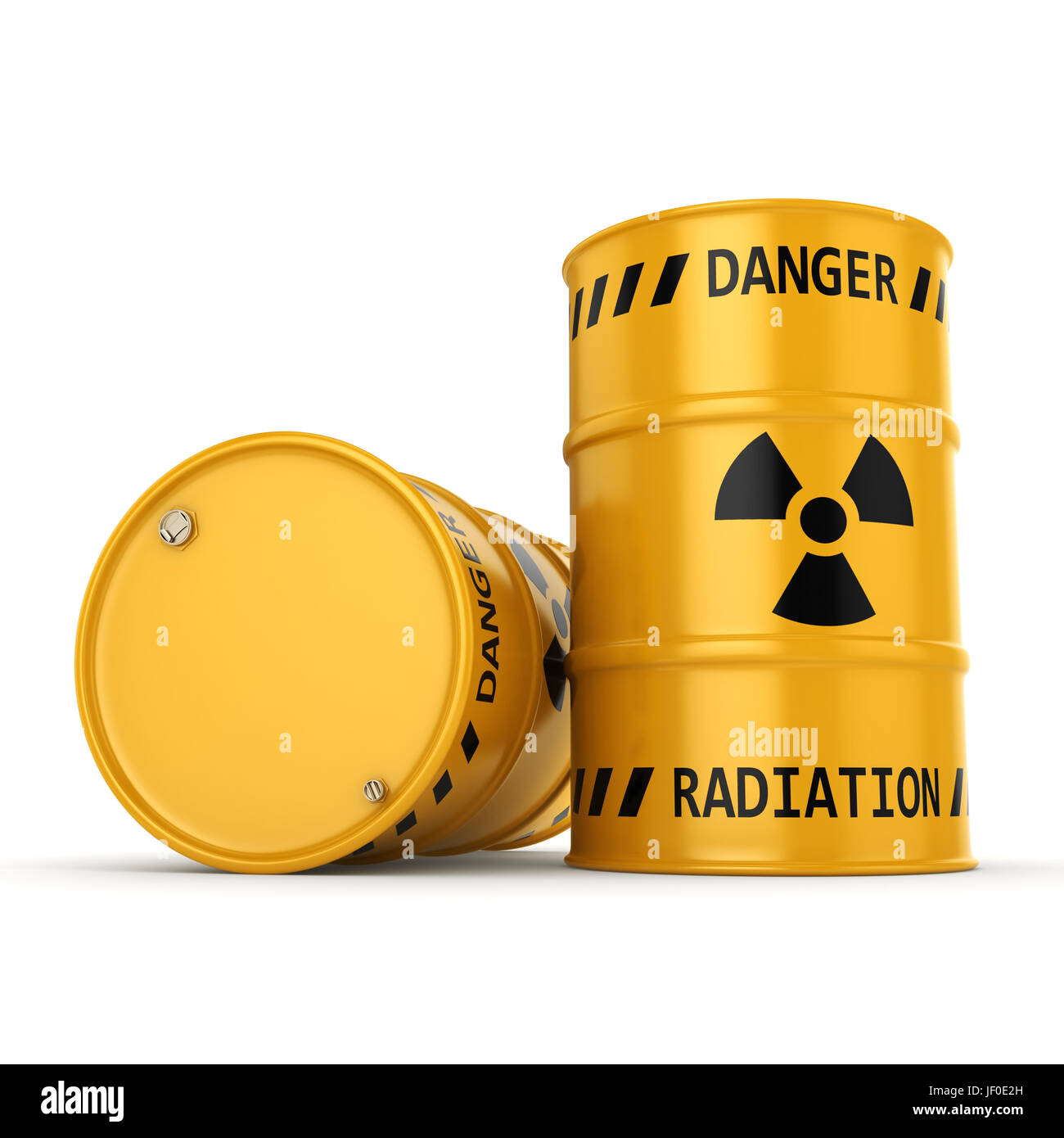 Yellow radioactive barrels Stock Photo - Alamy