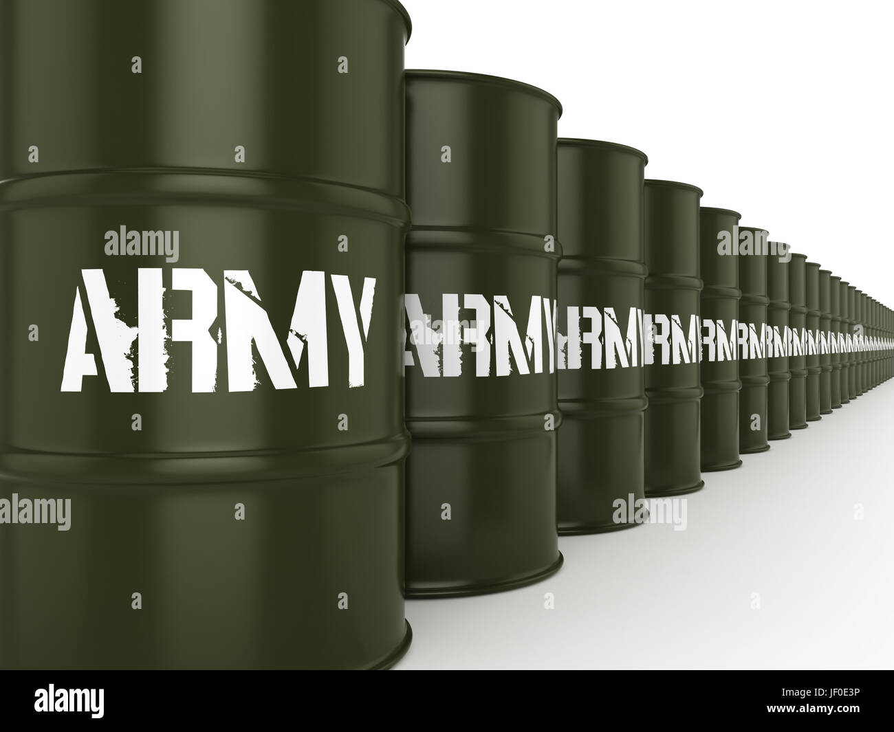 3D rendering army barrels Stock Photo - Alamy