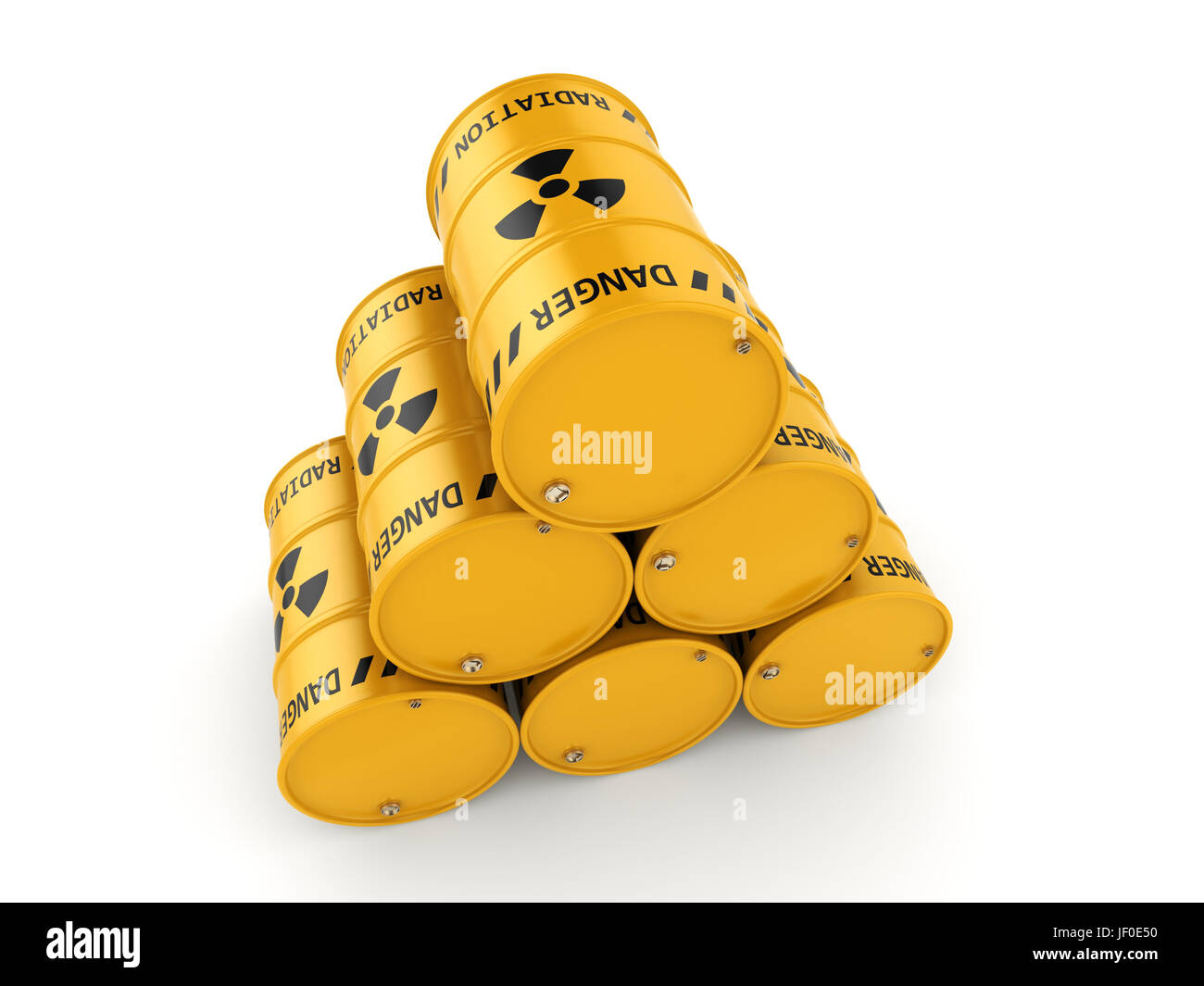 Yellow radioactive barrels Stock Photo - Alamy