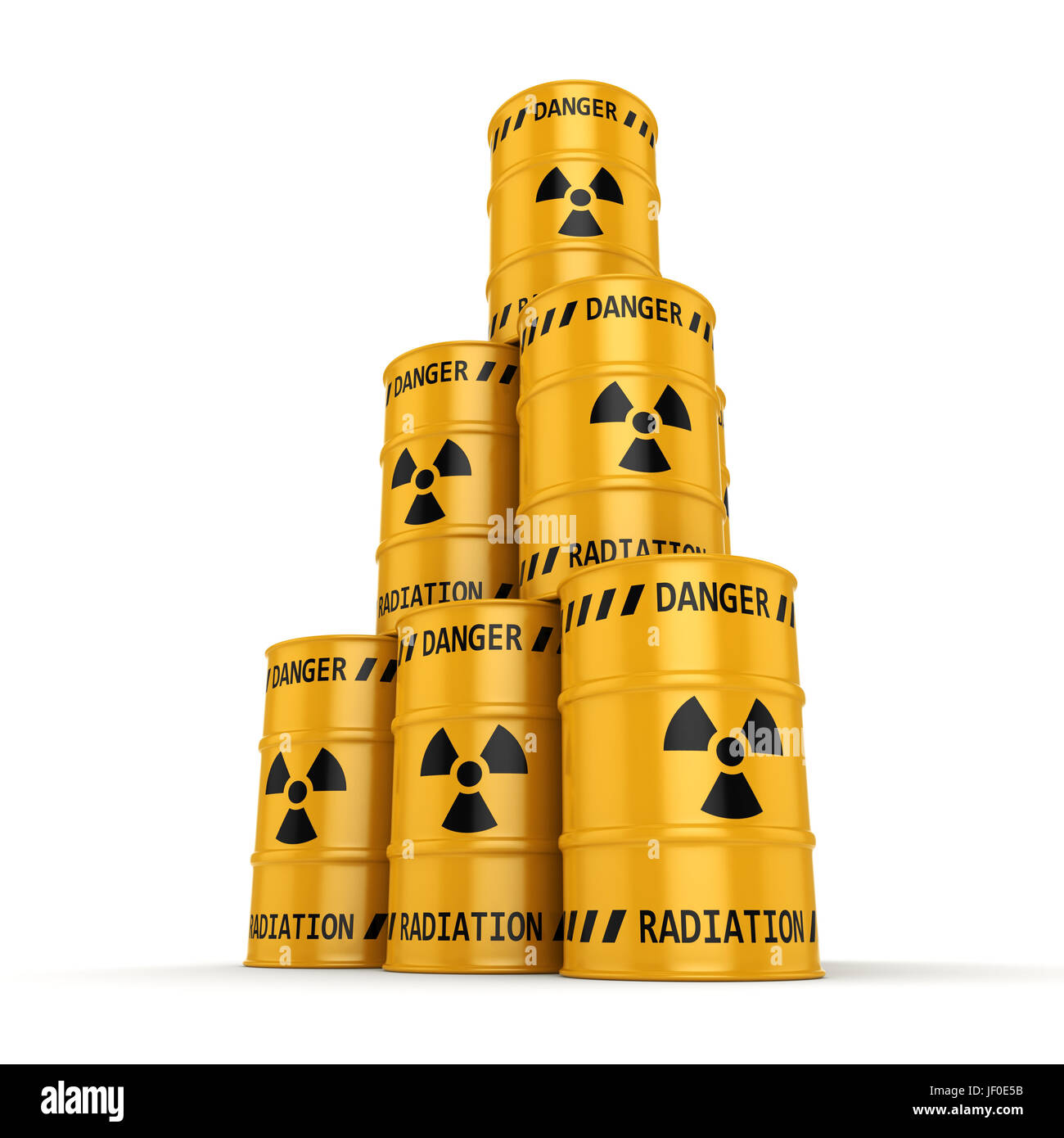Yellow radioactive barrels Stock Photo - Alamy