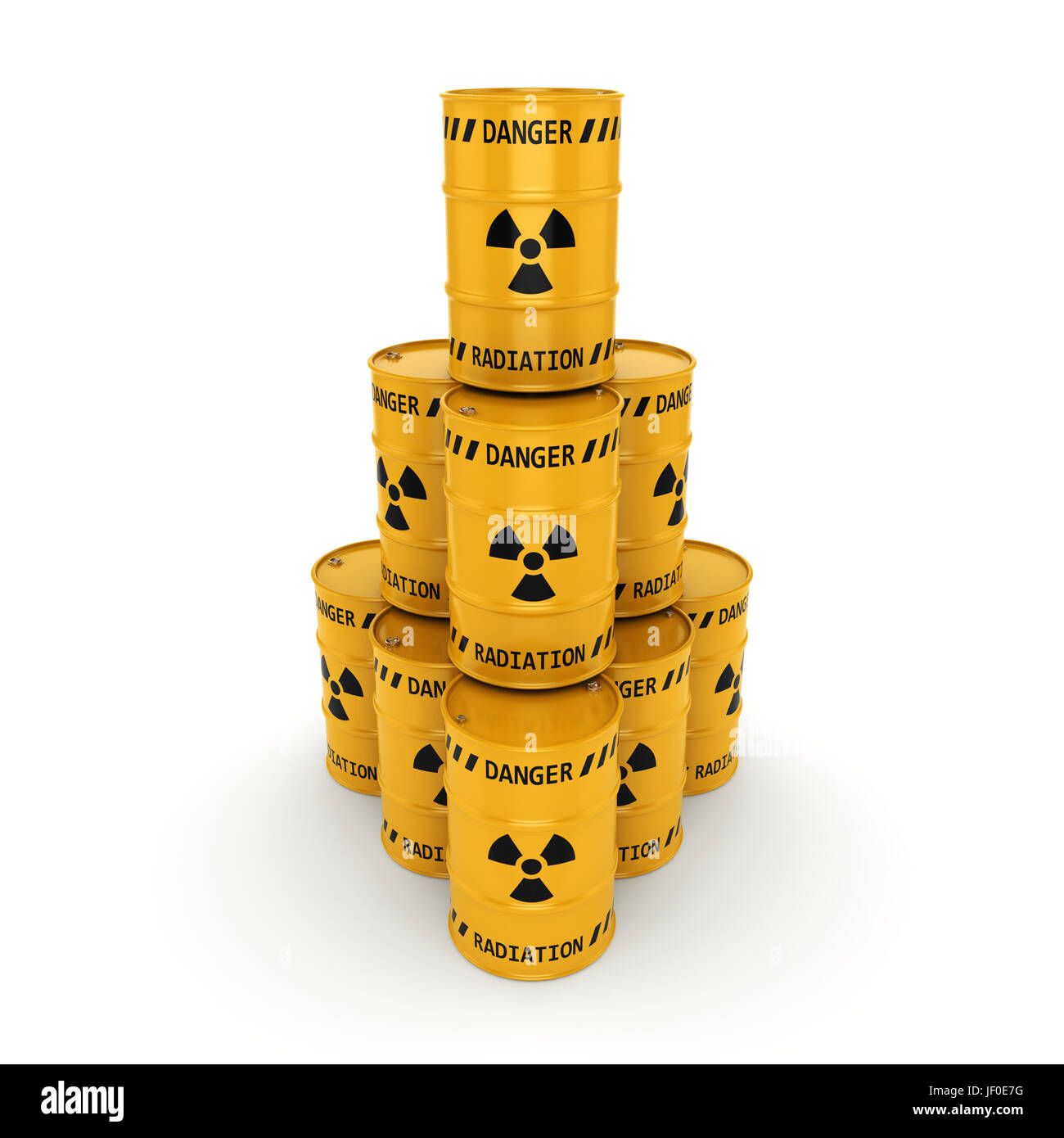 Yellow radioactive barrels Stock Photo - Alamy