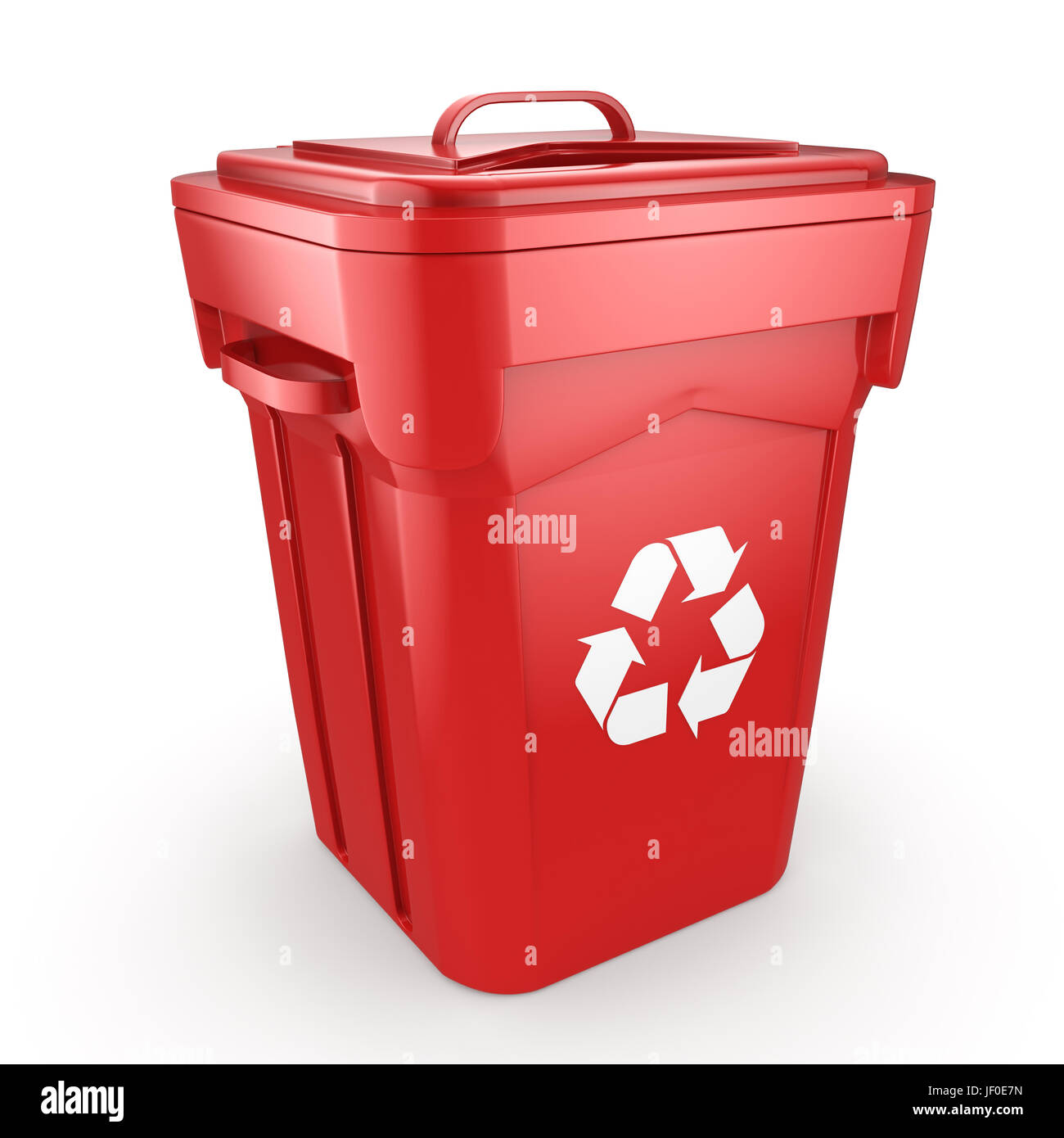 Red Recycling Bin Stock Photo - Alamy