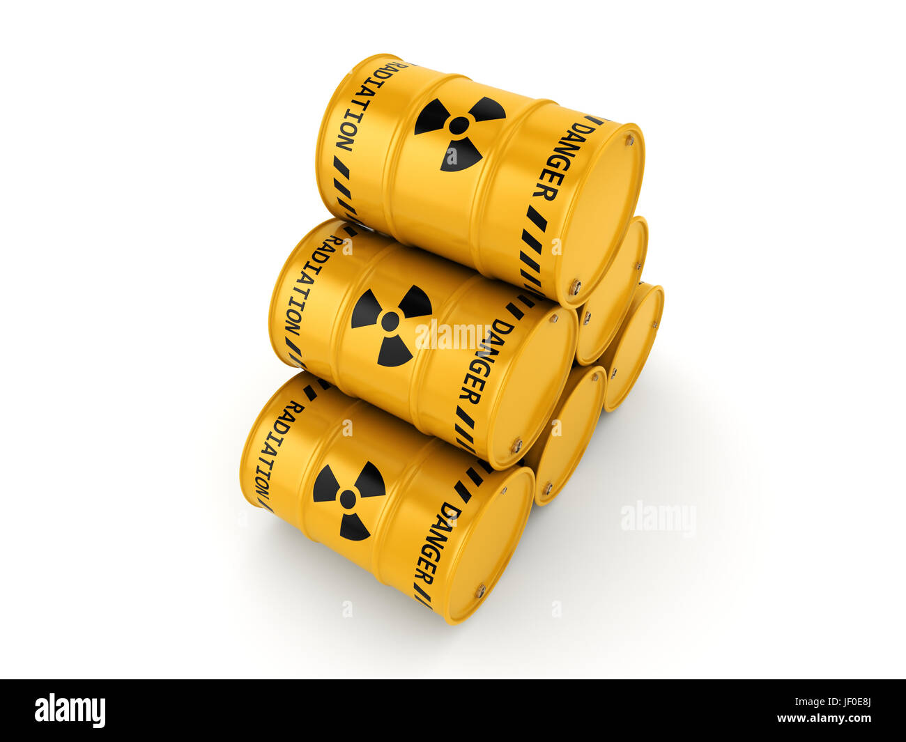 Yellow radioactive barrels Stock Photo - Alamy