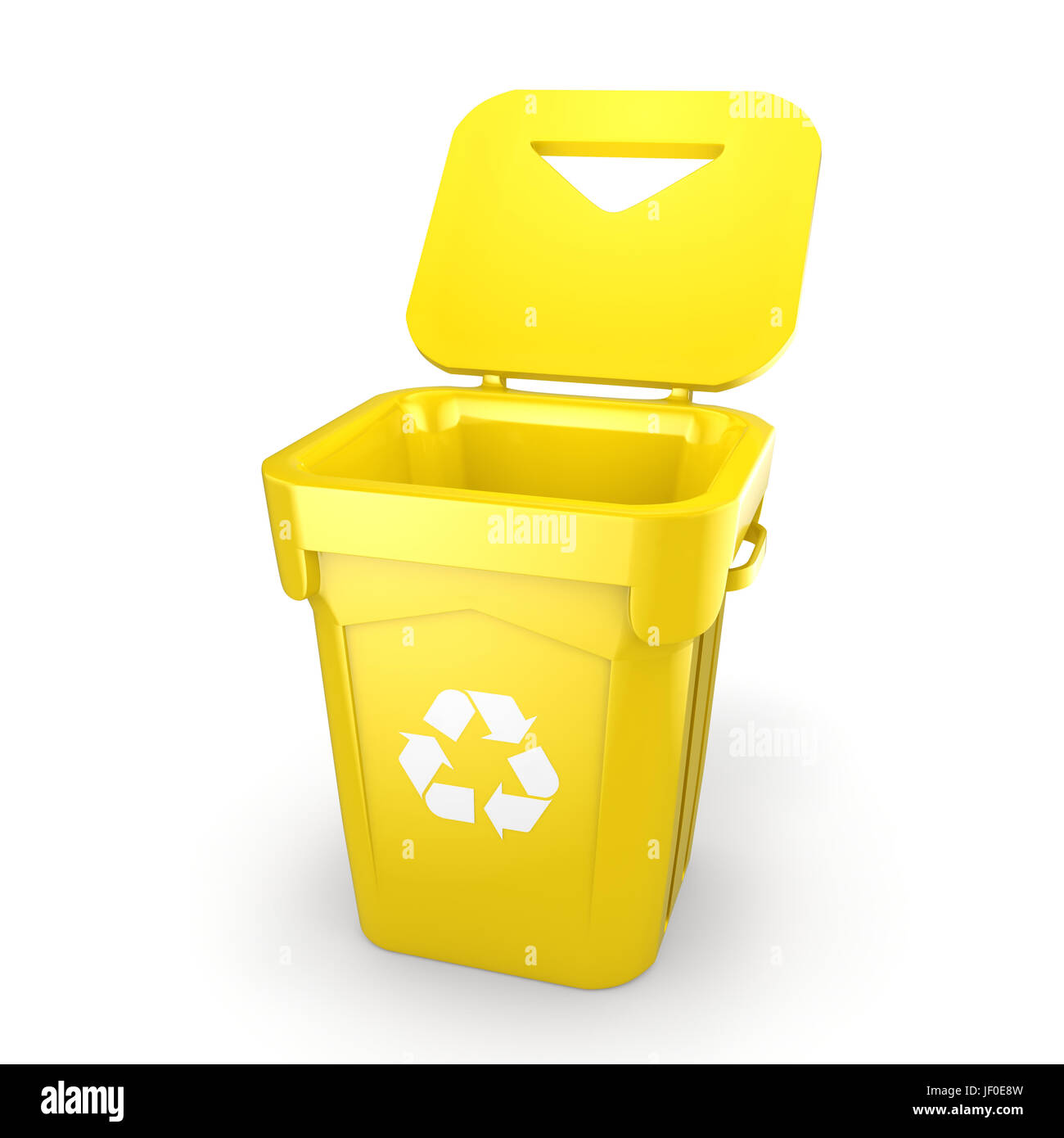 Yellow Recycling Bin Stock Photo - Alamy