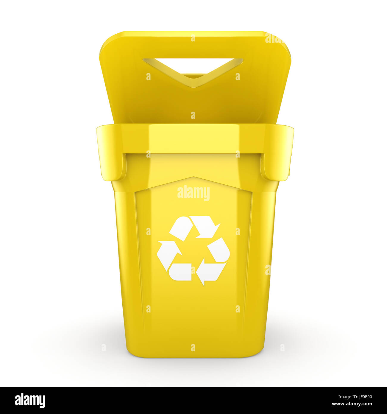 Yellow Recycling Bin Stock Photo - Alamy