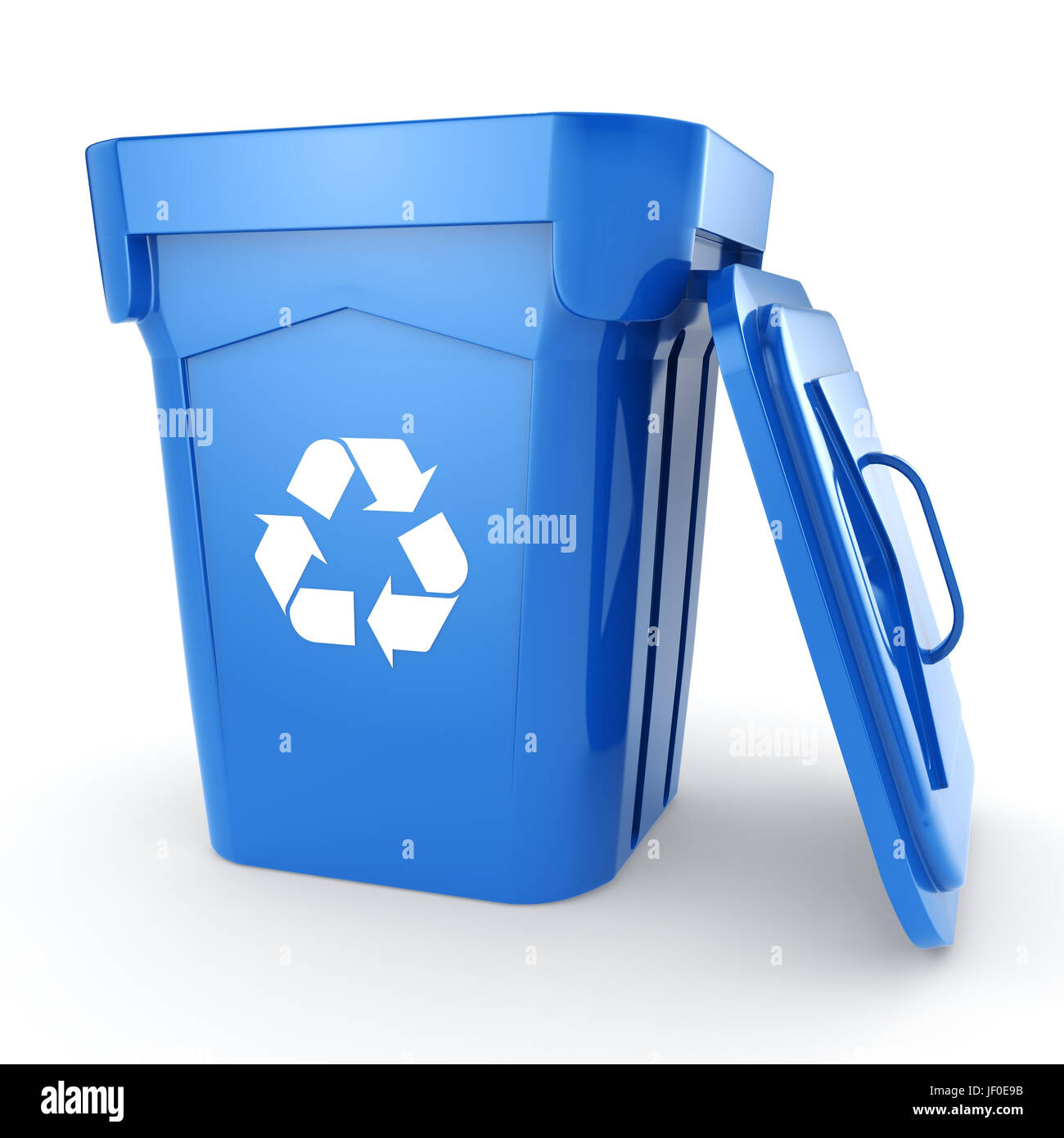 Blue Recycling Bin Stock Photo - Alamy