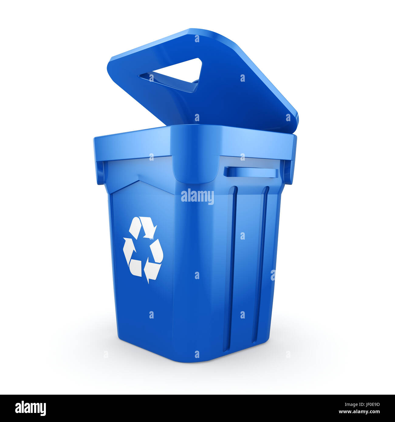 Blue Recycling Bin Stock Photo - Alamy