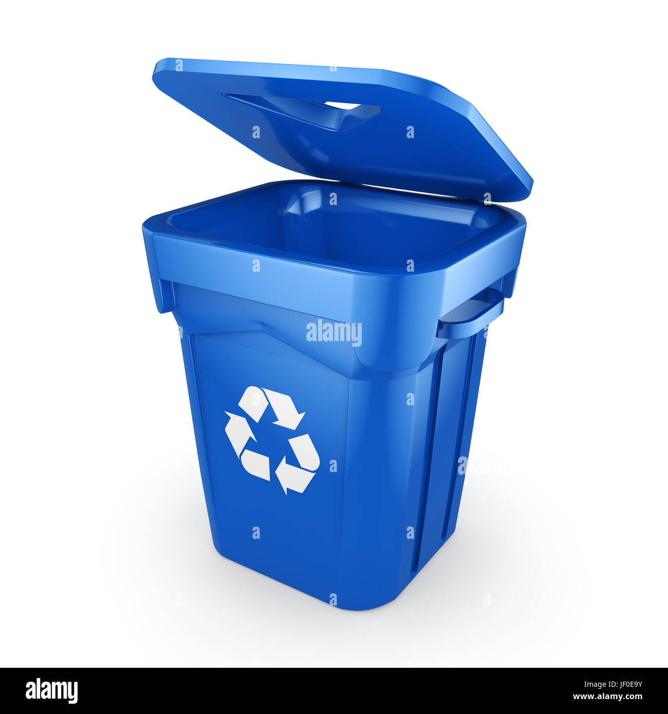 Blue Recycling Bin Stock Photo - Alamy