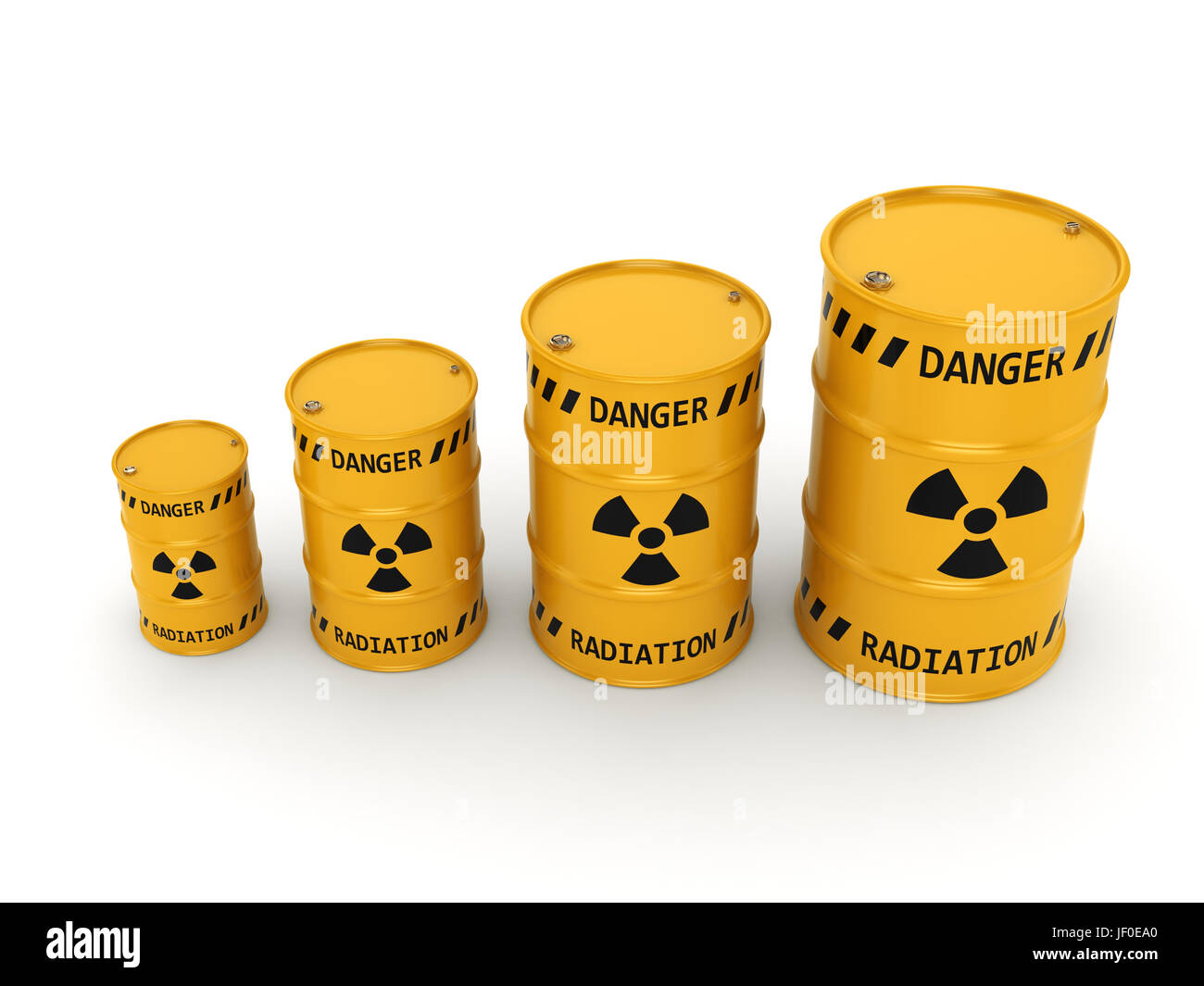Yellow radioactive barrels Stock Photo - Alamy