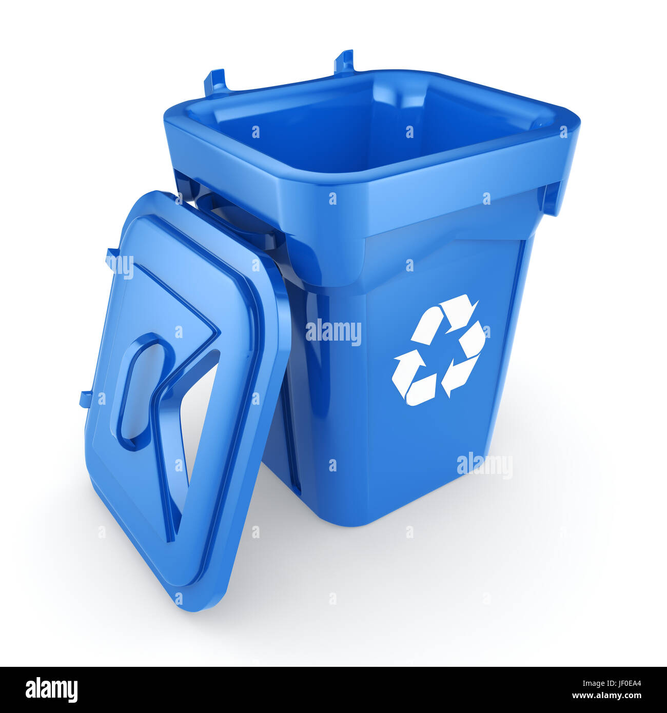 Blue Recycling Bin Stock Photo - Alamy