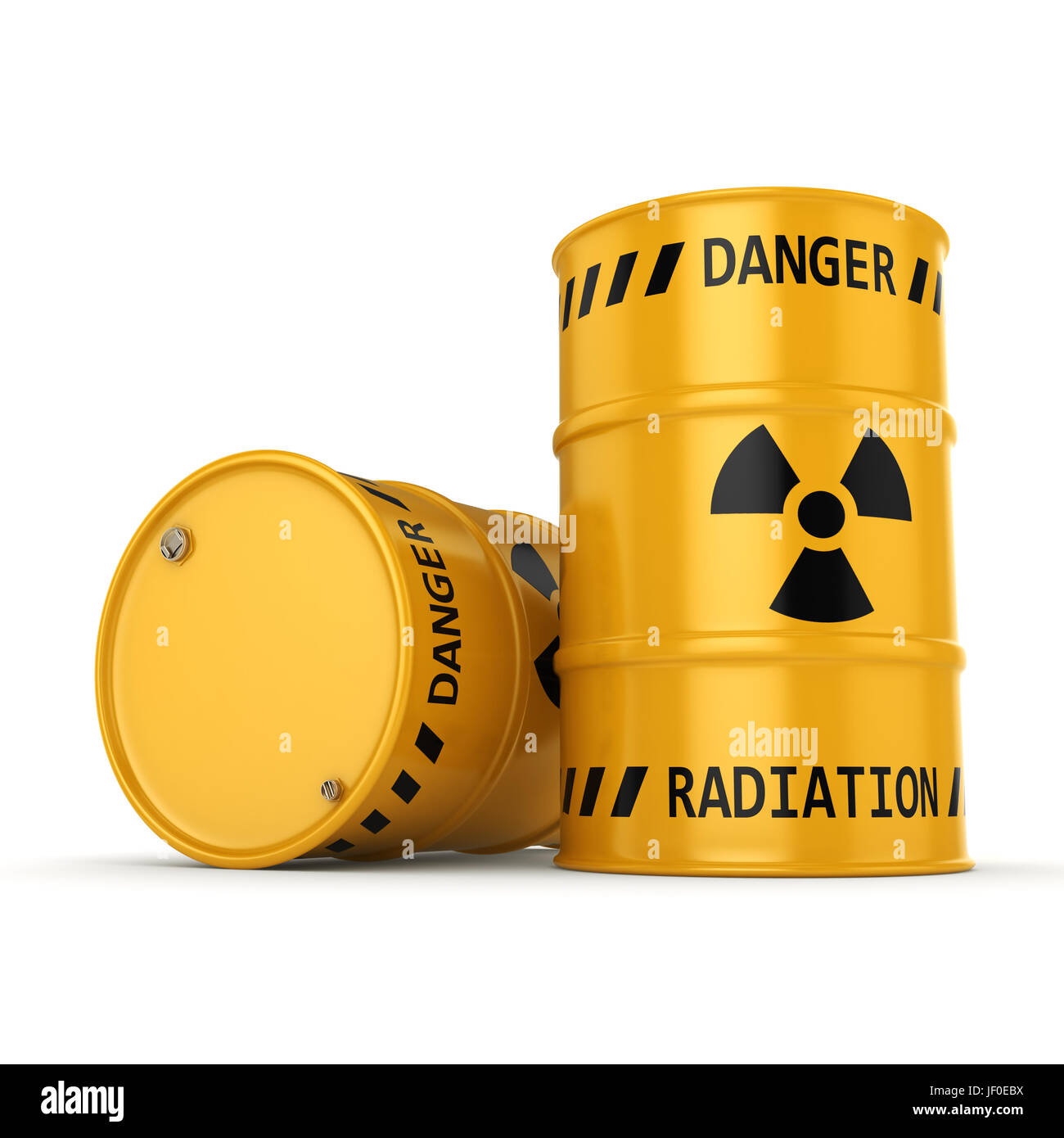Yellow radioactive barrels Stock Photo - Alamy