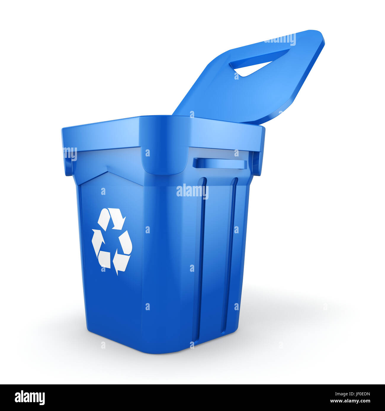 Blue Recycling Bin Stock Photo - Alamy