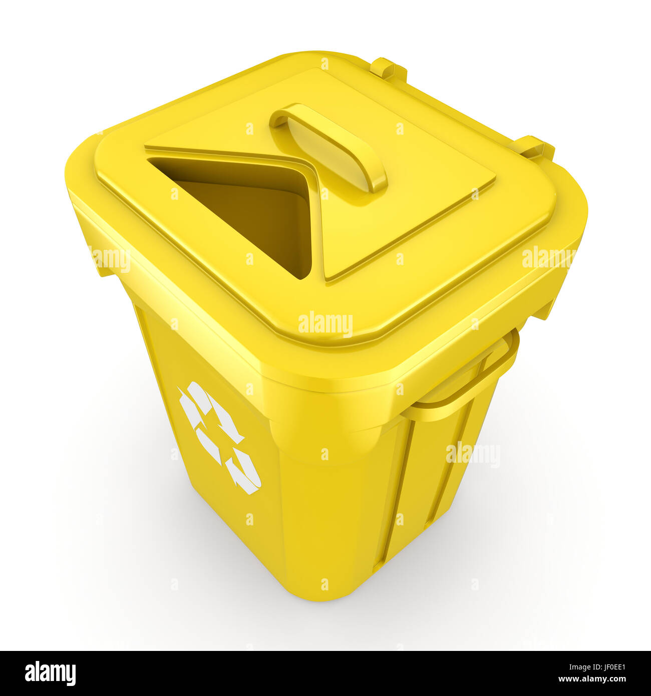 Yellow Recycling Bin Stock Photo - Alamy