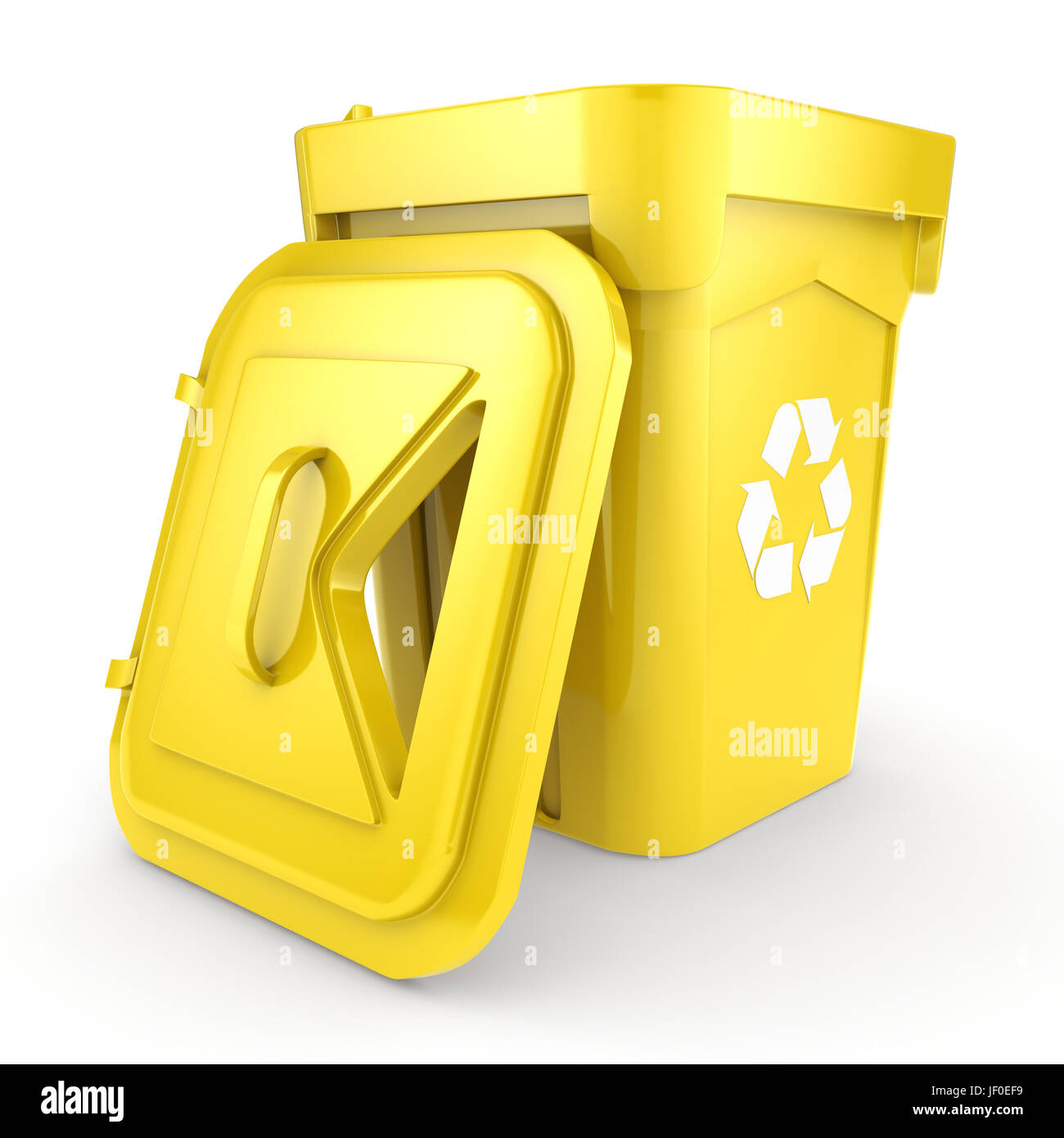Yellow Recycling Bin Stock Photo - Alamy