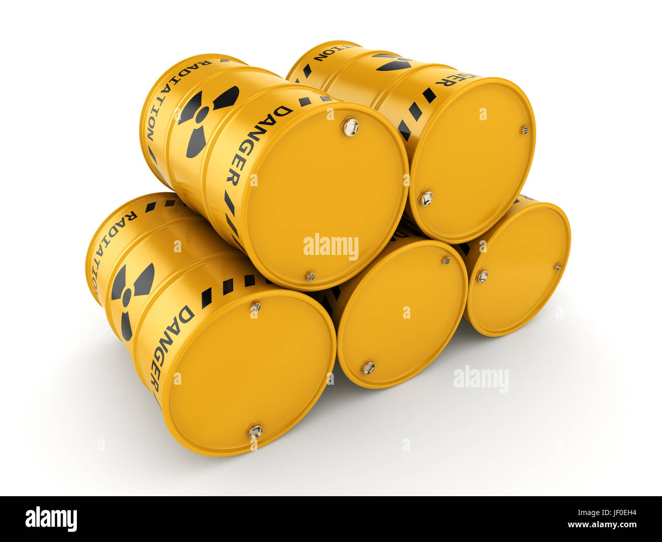Yellow radioactive barrels Stock Photo - Alamy