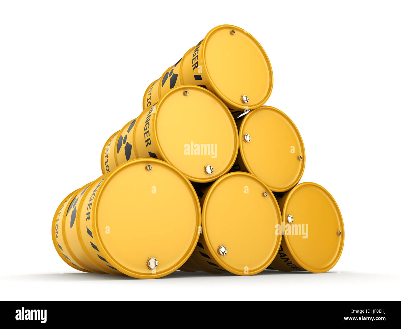 Yellow radioactive barrels Stock Photo - Alamy
