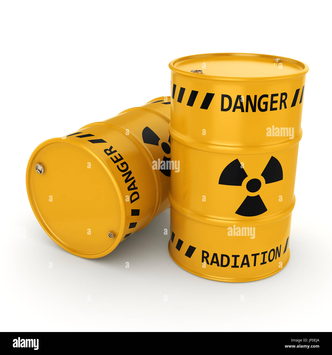 Yellow radioactive barrels Stock Photo - Alamy