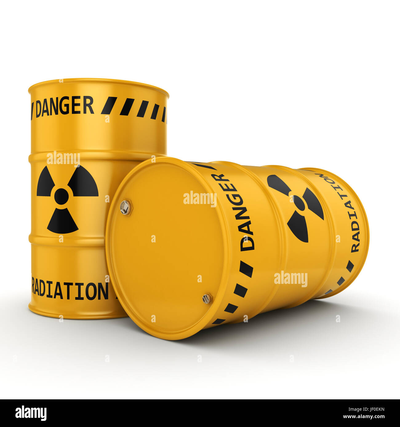 Yellow radioactive barrels Stock Photo - Alamy