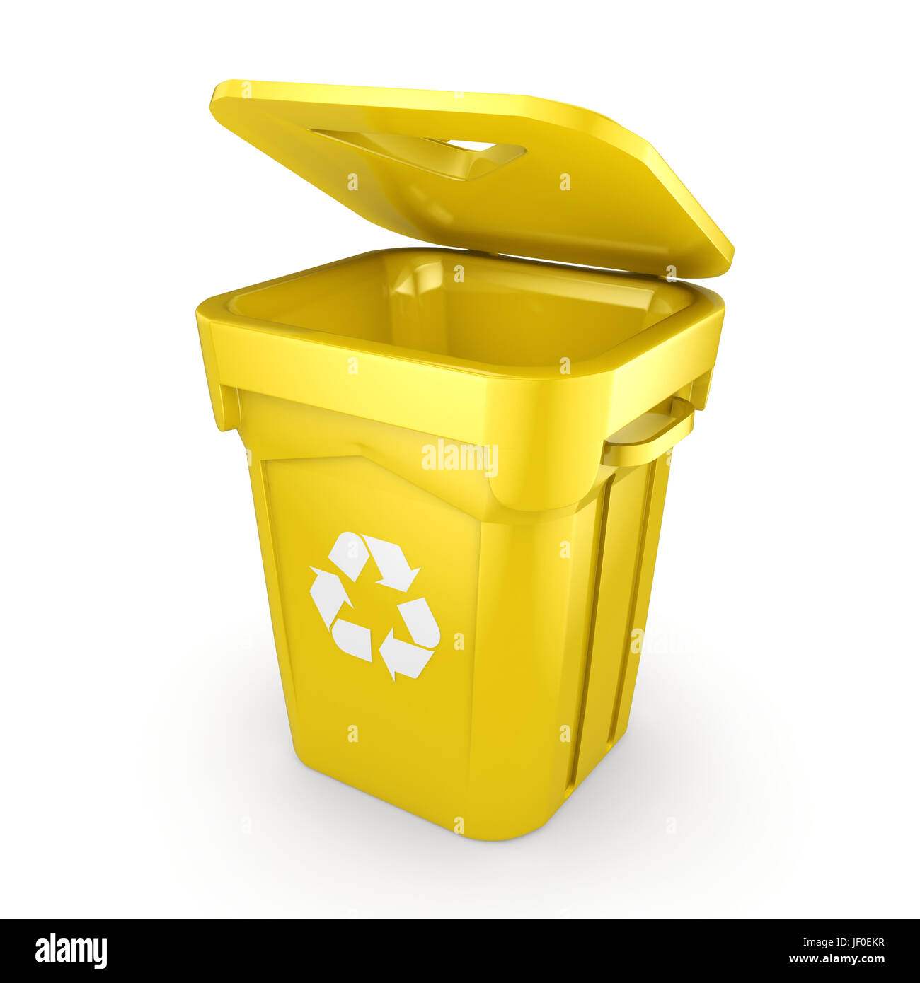 Yellow Recycling Bin Stock Photo - Alamy
