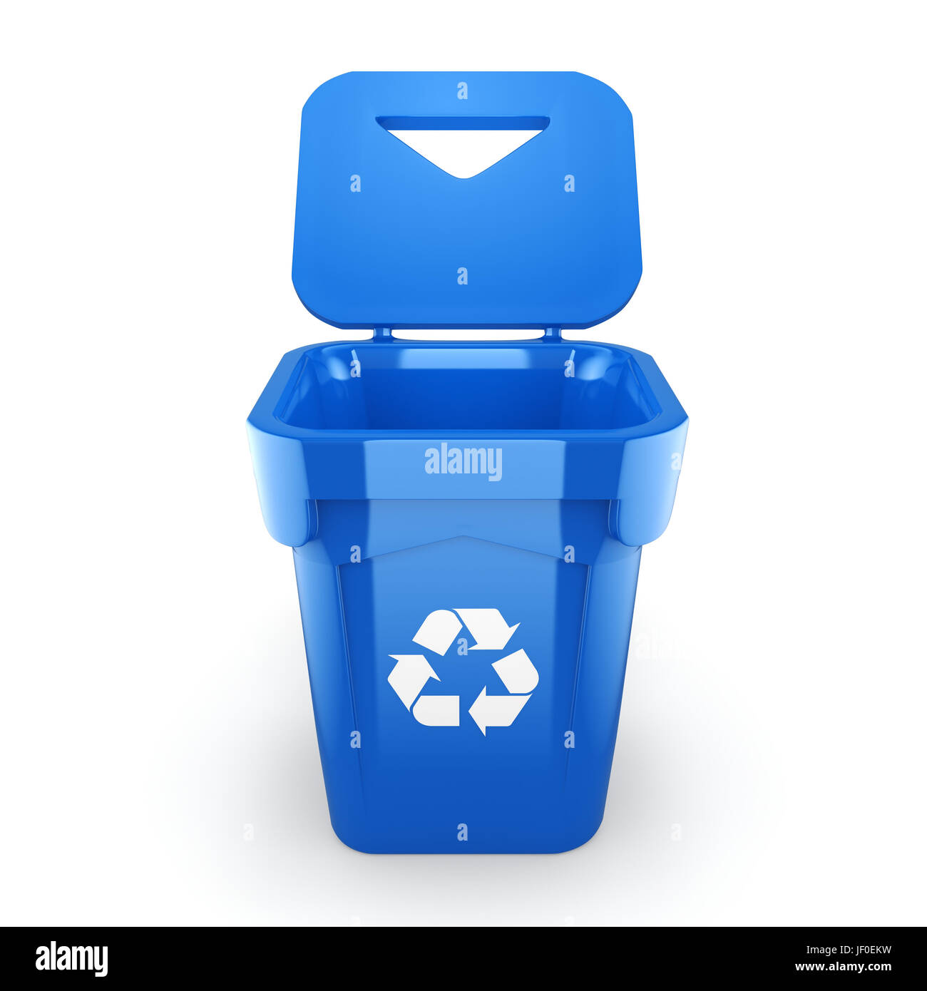 Blue Recycling Bin Stock Photo - Alamy
