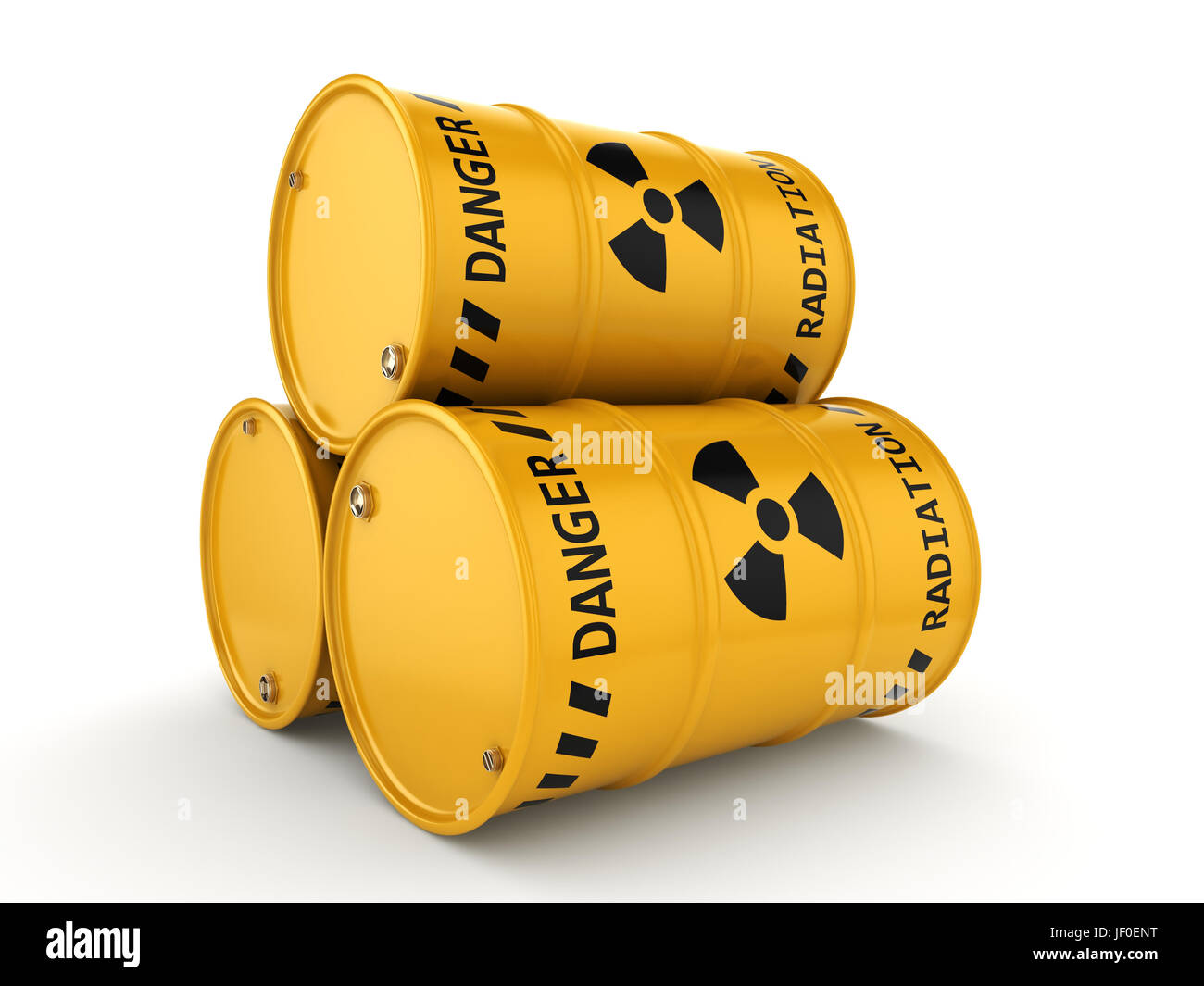 Yellow radioactive barrels Stock Photo - Alamy