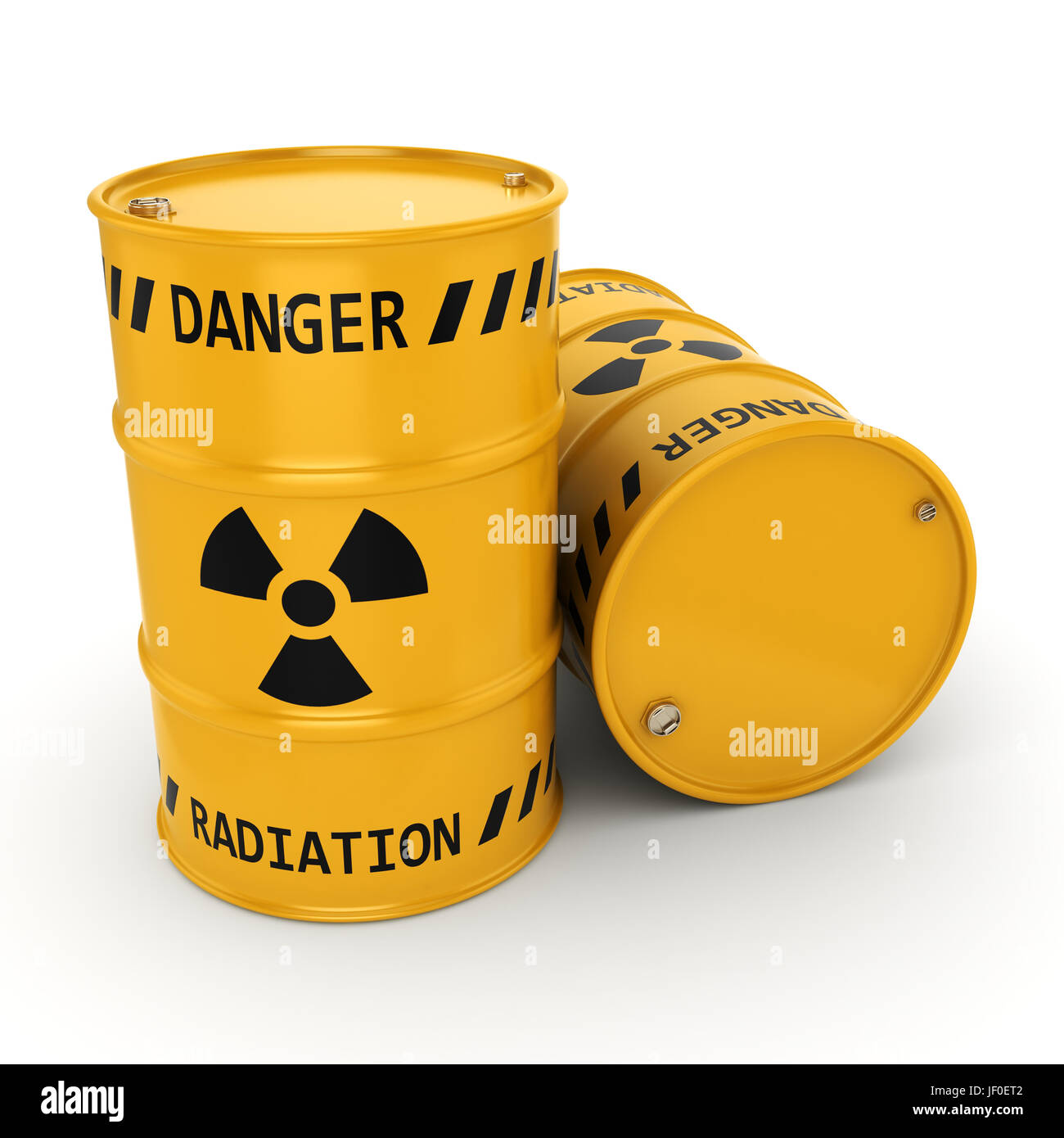 Yellow radioactive barrels Stock Photo - Alamy