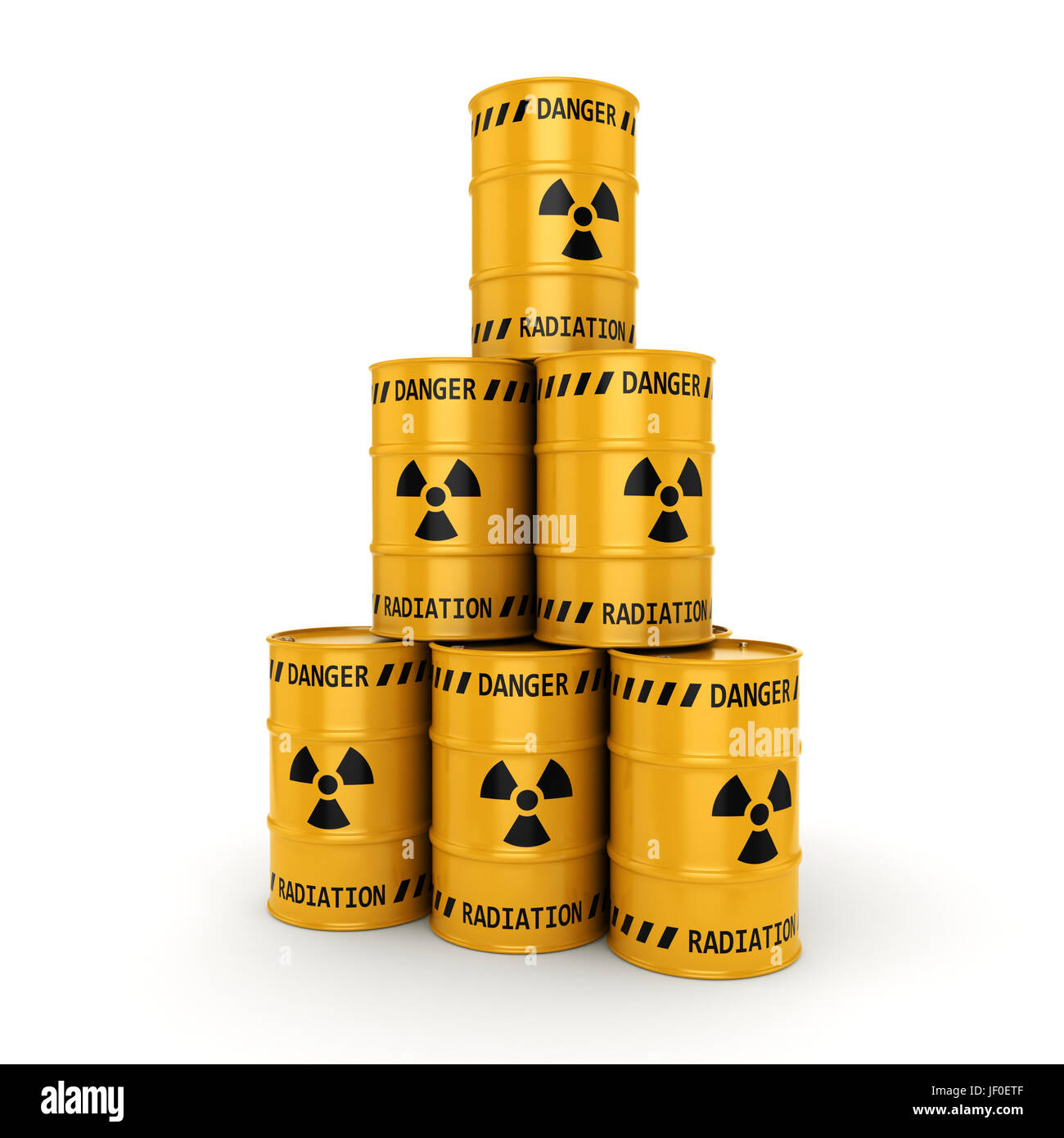 Yellow radioactive barrels Stock Photo - Alamy